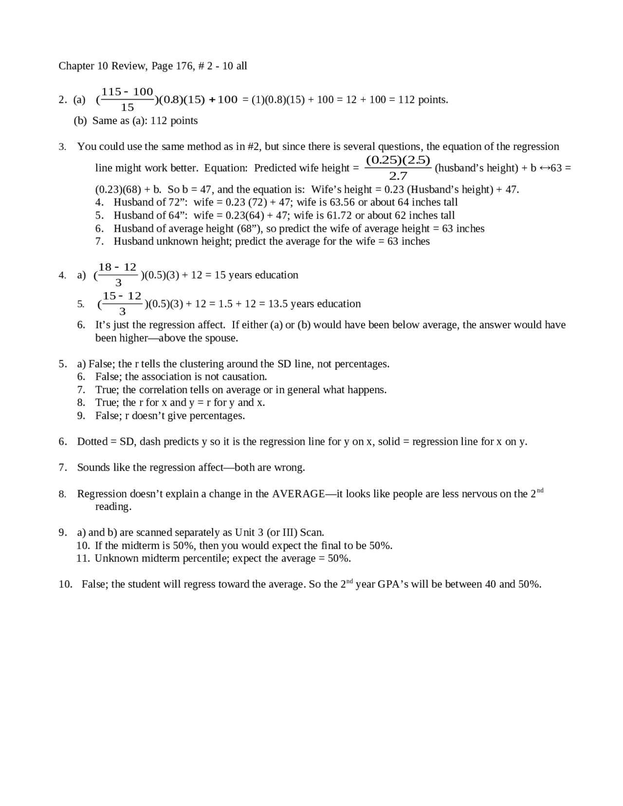Review Sheet for Elementary Probability and Statistics | MTH 109 - Docsity