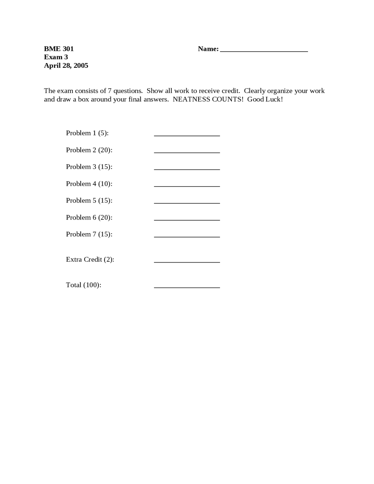 7 Questions With Solutions Engineering And World Health Bioe 301