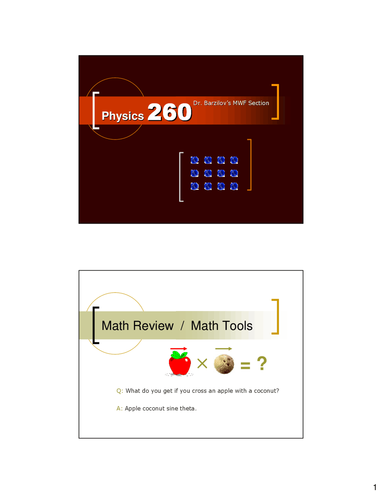 Resultant Vector Lecture Slides Phys 260 Docsity