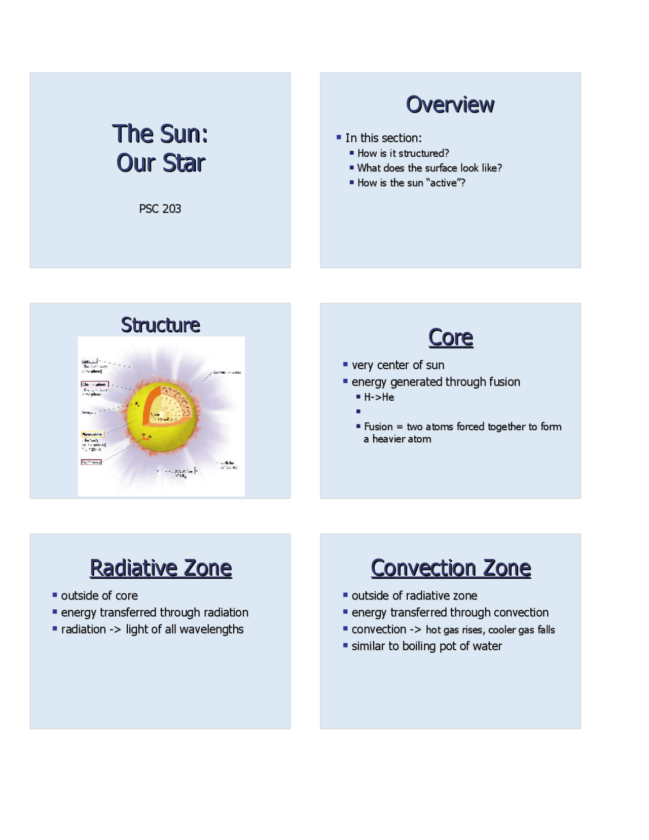 The Sun: Our Star - Elementary Astronomy - Slides | PSC 203 - Docsity