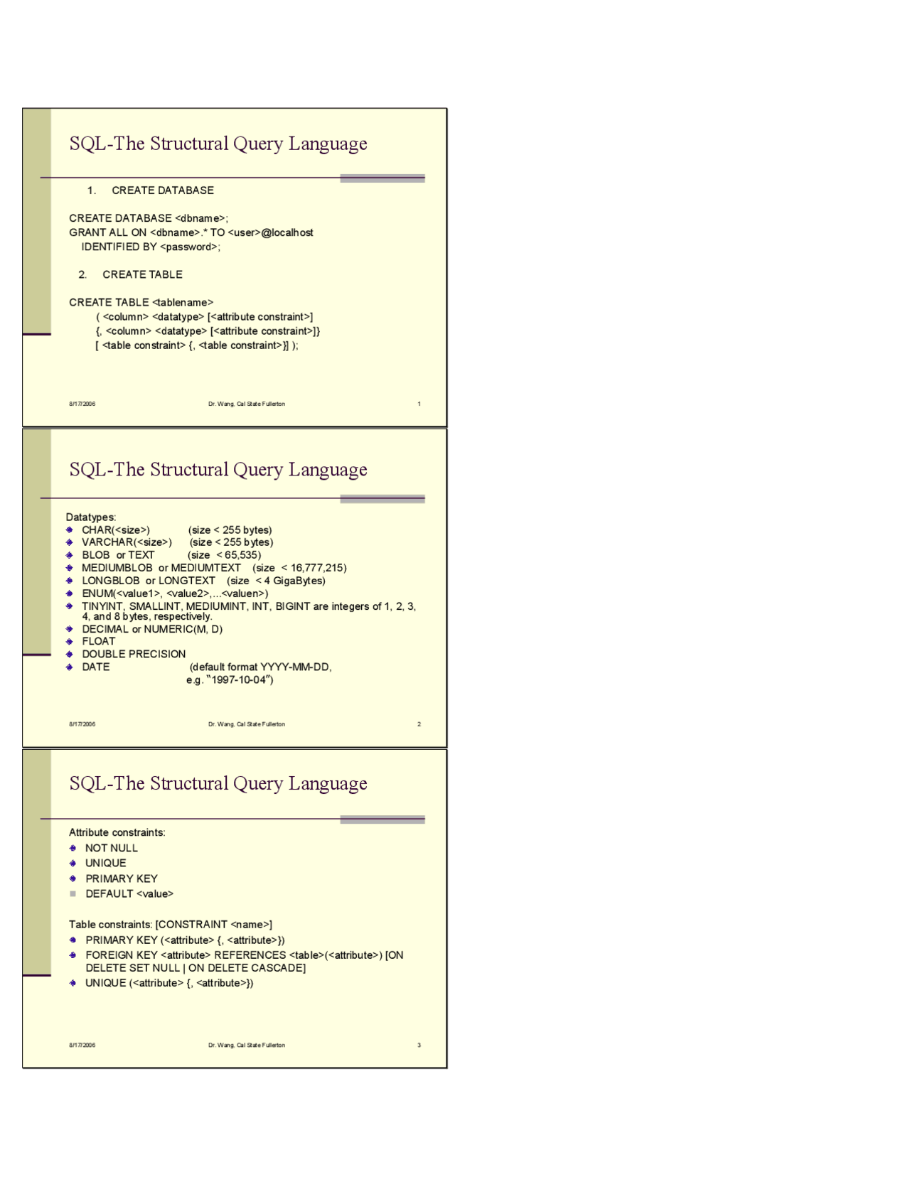 The Structural Query Language | File Structures and Database Systems | CPSC 332 - Docsity