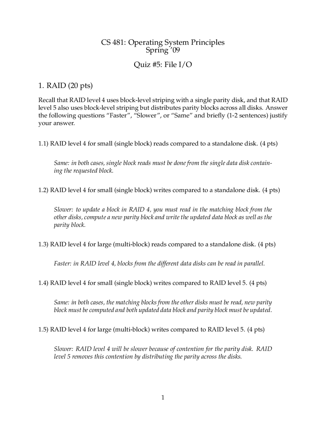 Quiz 5 Questions Computer Operating Systems Cs 481 Docsity