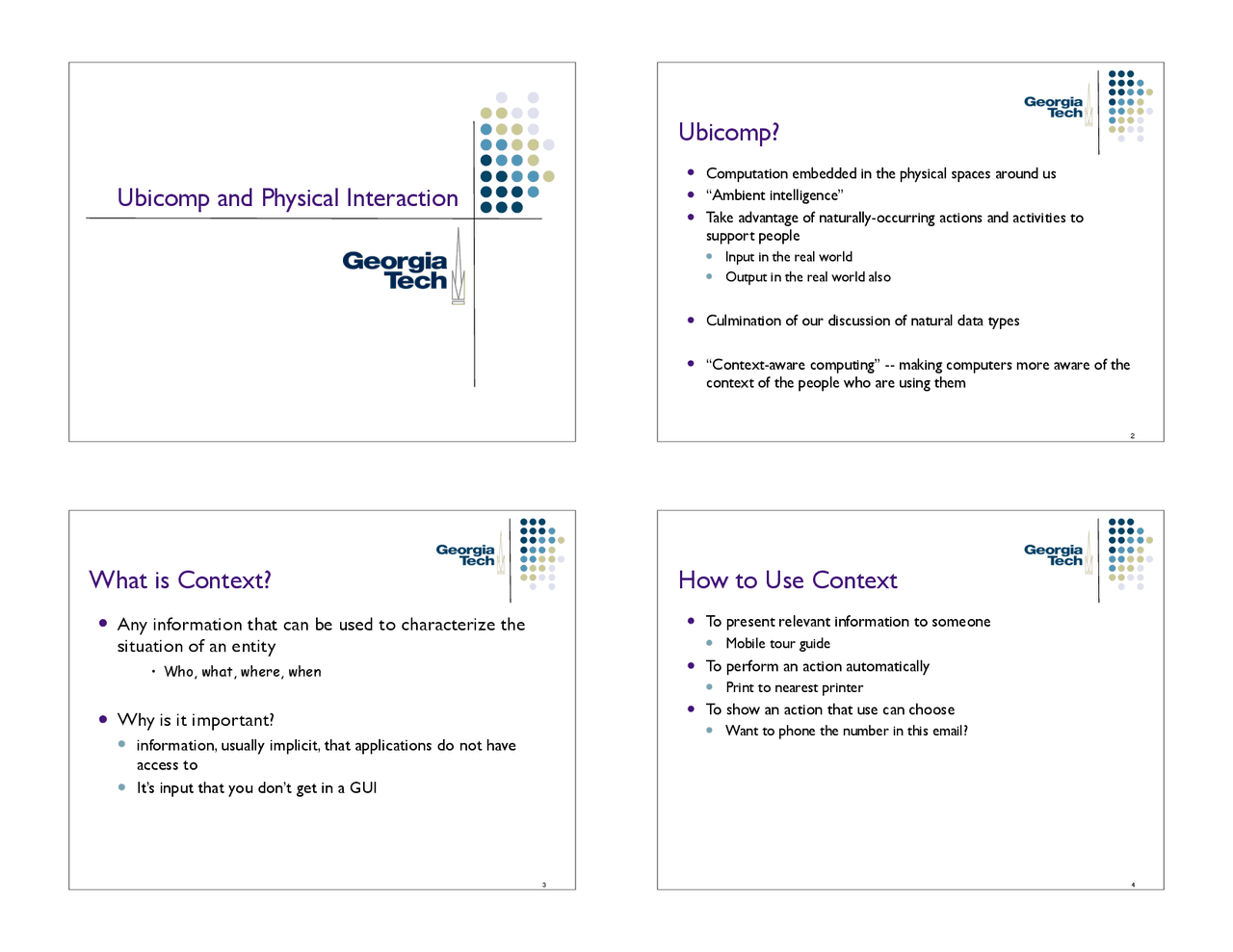 The Ubucomp and the Physical Interactions - Paper | CS 4470 - Docsity