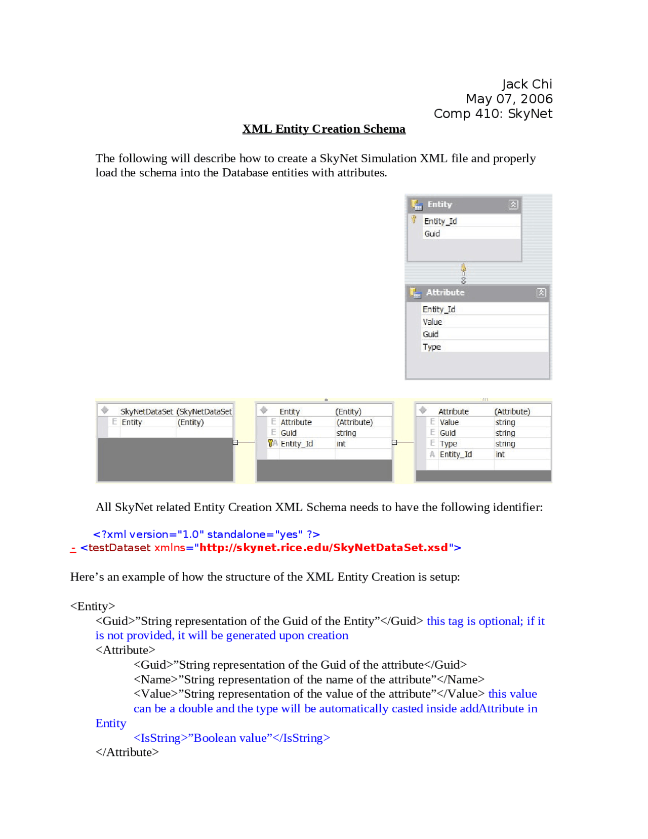 Xml Entity Creation Schema Lecture Notes Comp 410 Docsity