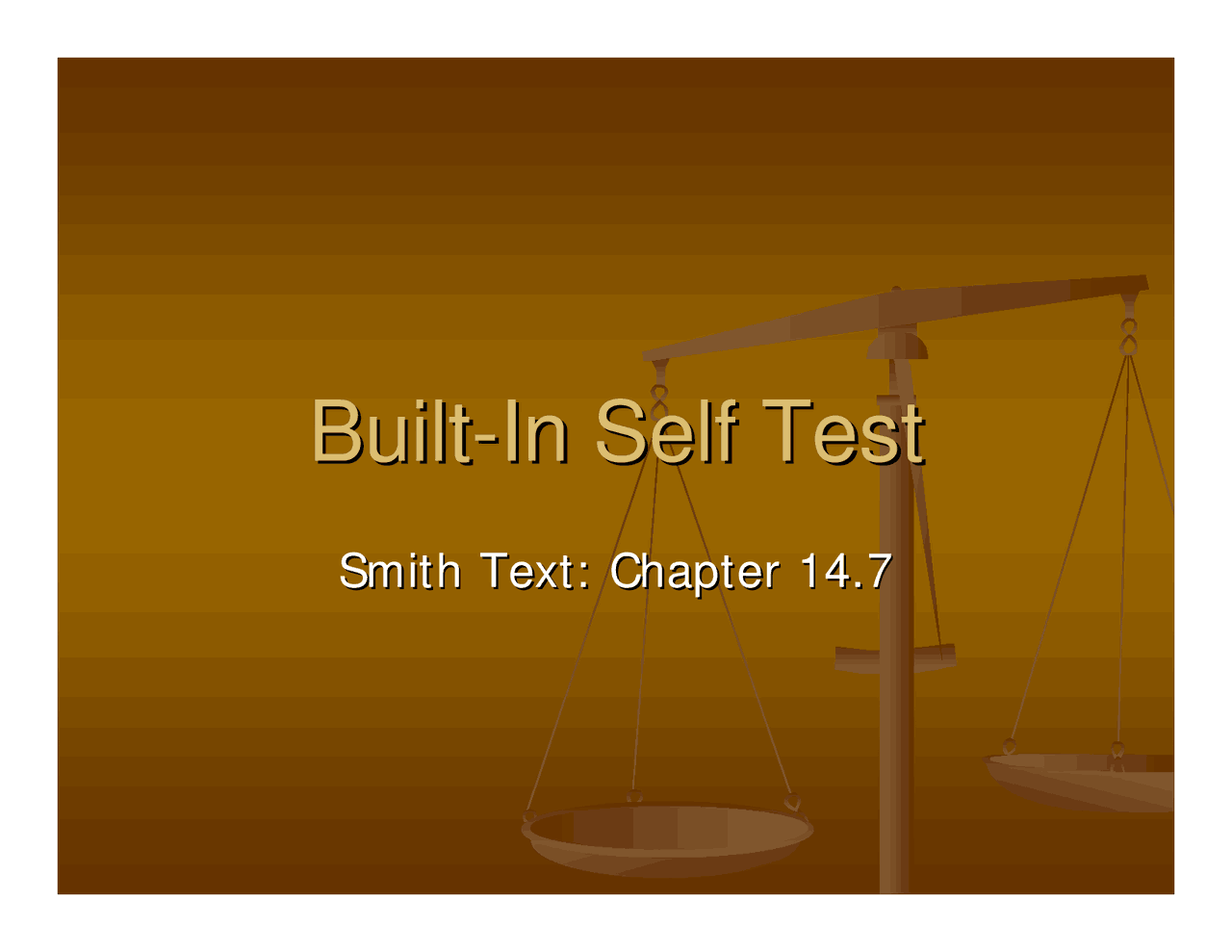 Lecture Slides On Built In Self Test Elec 5250 Docsity