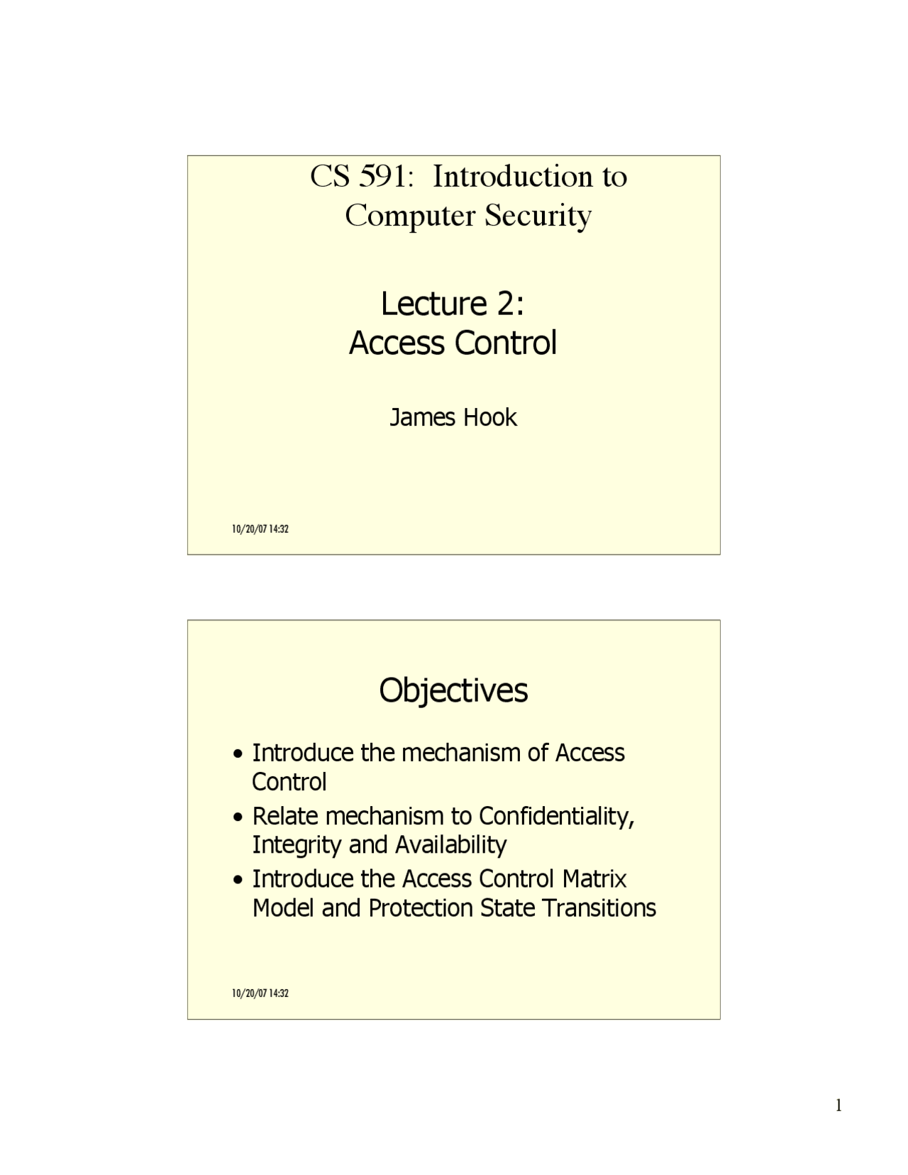 Lecture Slides On Access Control Introduction To Computer Security 7863