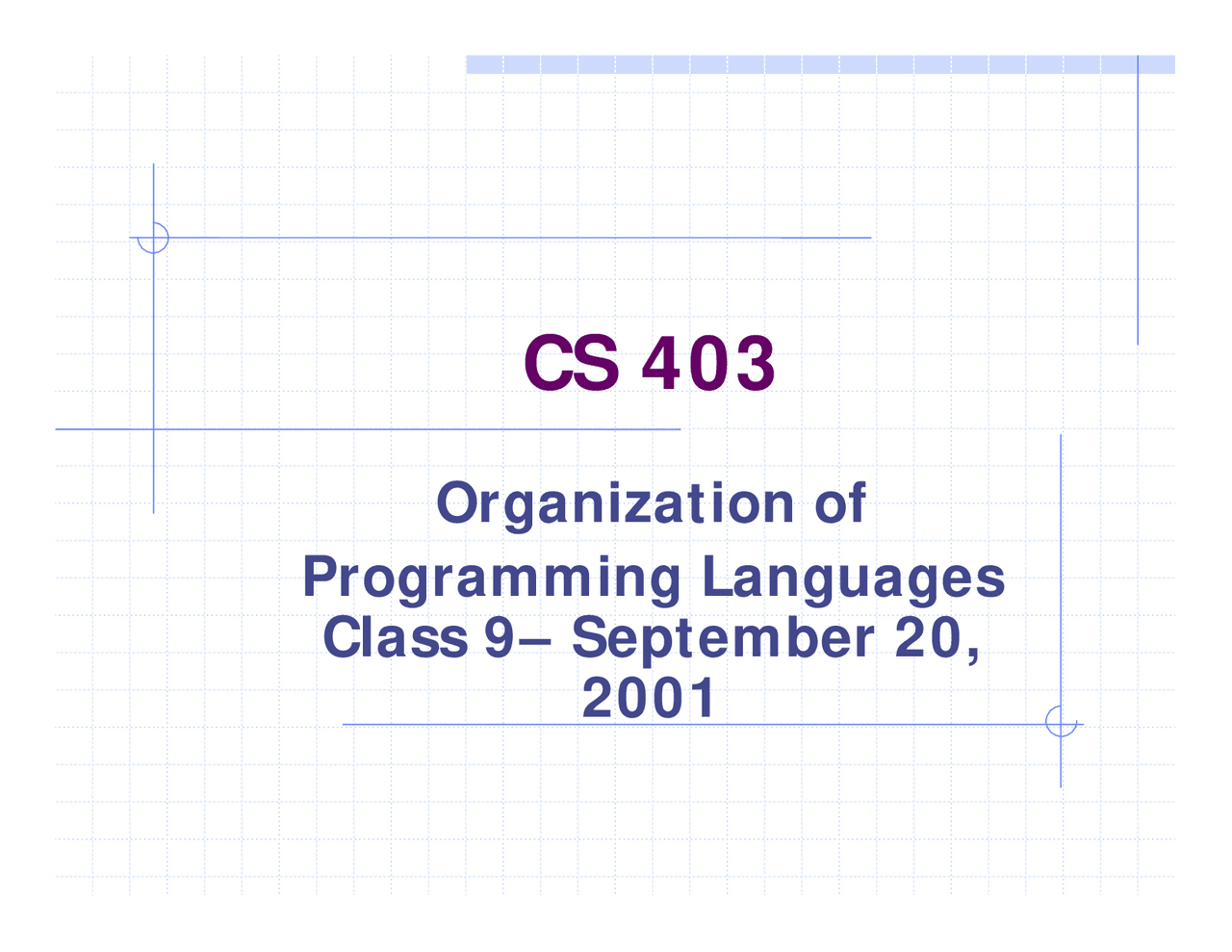 Static Scope Scope Nesting In C Dynamic Scope Cs 403 Docsity 7403