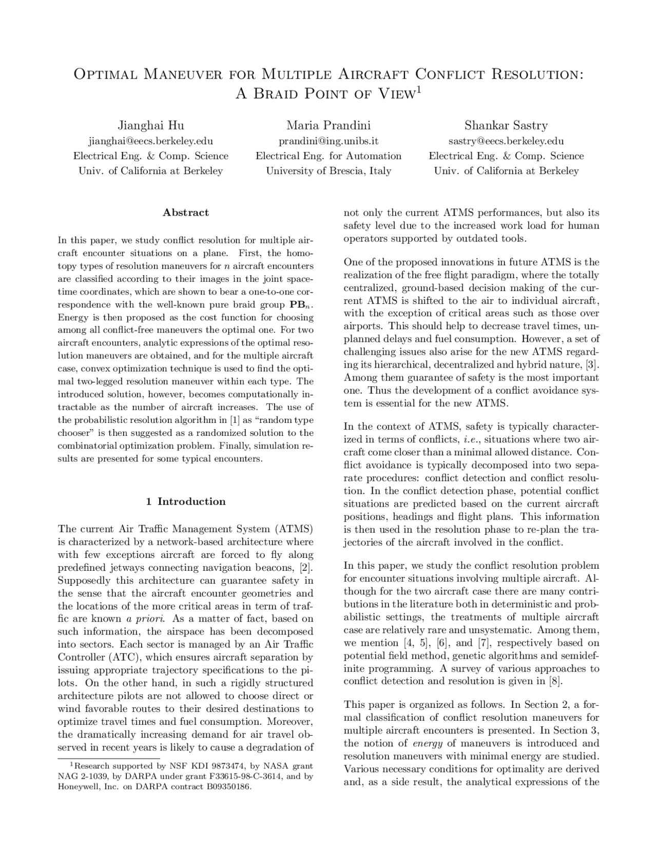 Optimal Maneuver for Multiple Aircraft Conflict Resolution: A Braid ...