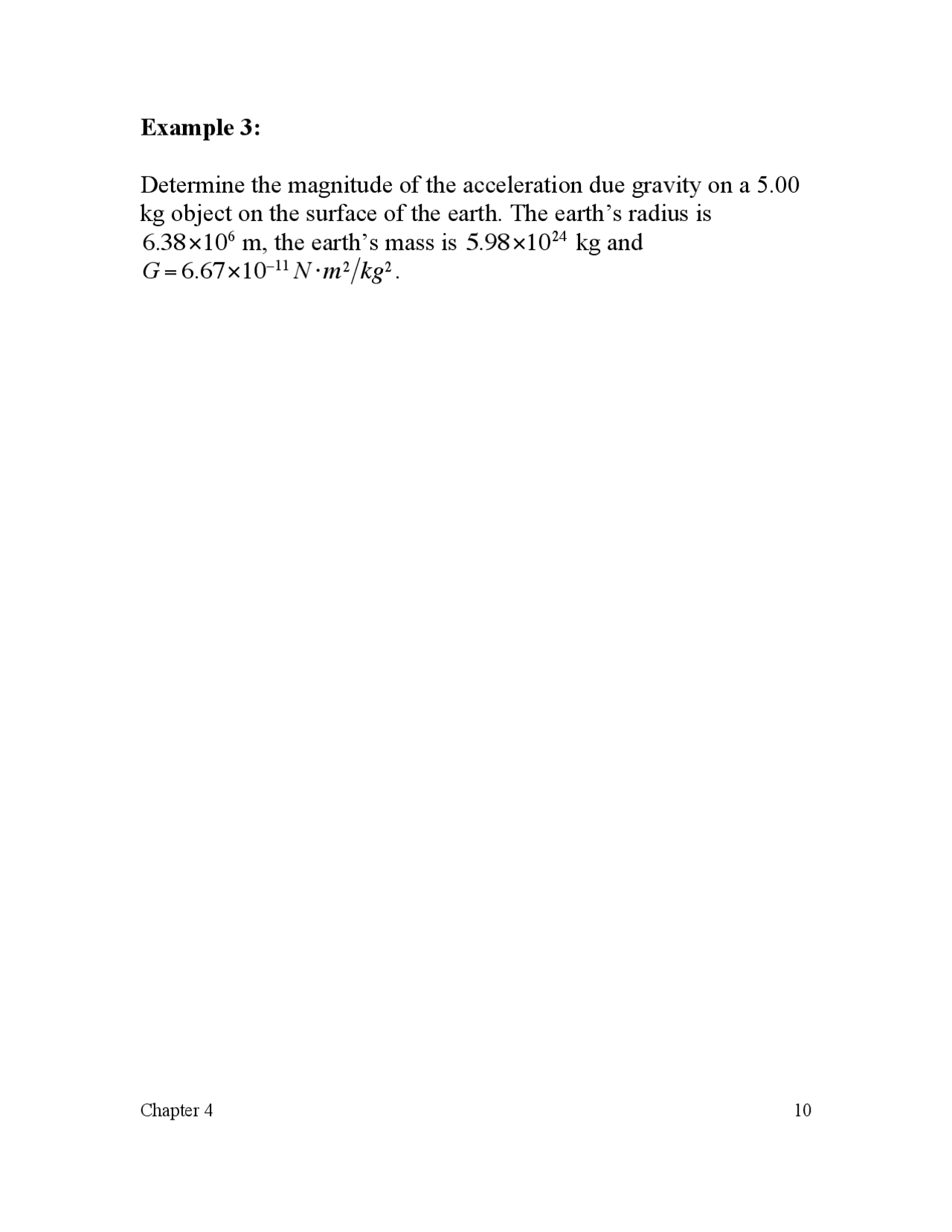 Determining Acceleration due to Gravity: Examples and Calculations | Assignments Physics | Docsity