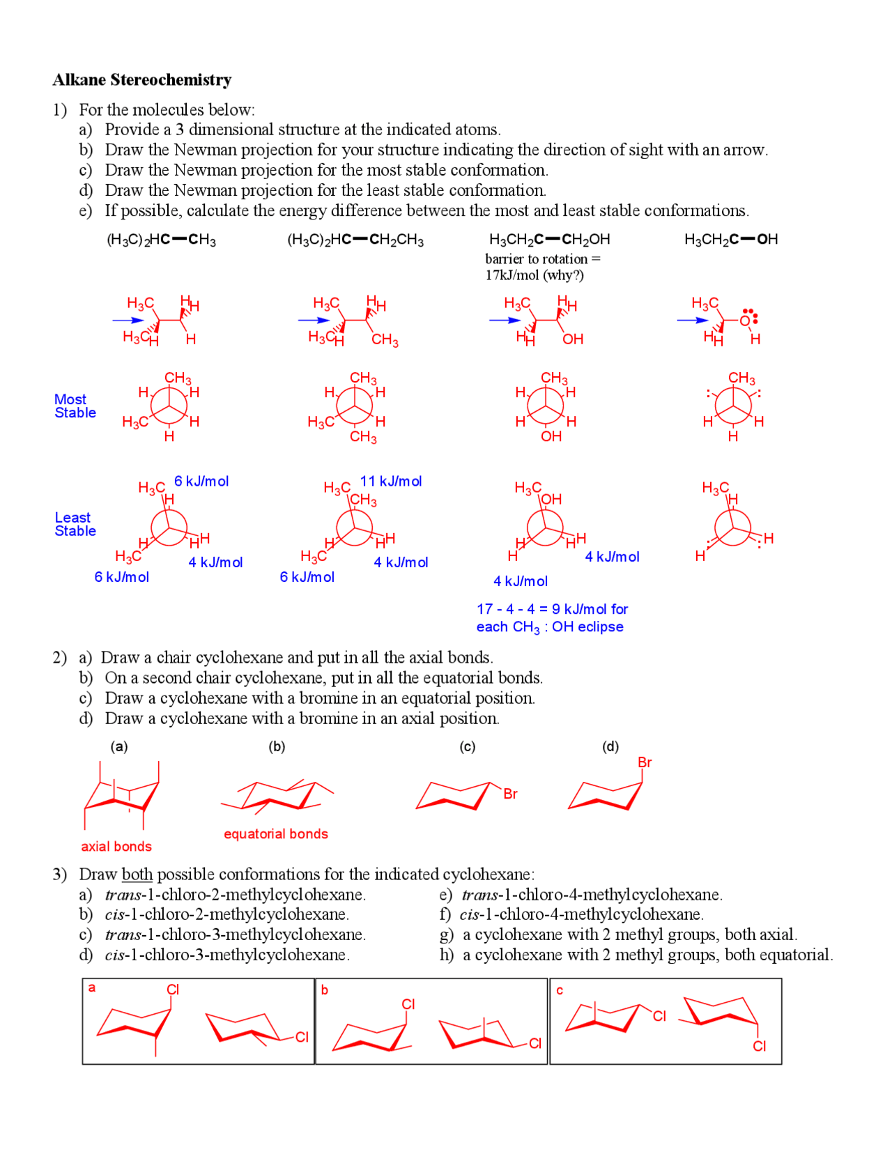 7 Solved Questions In Organic Chemistry I Assignment 7 Chem 211