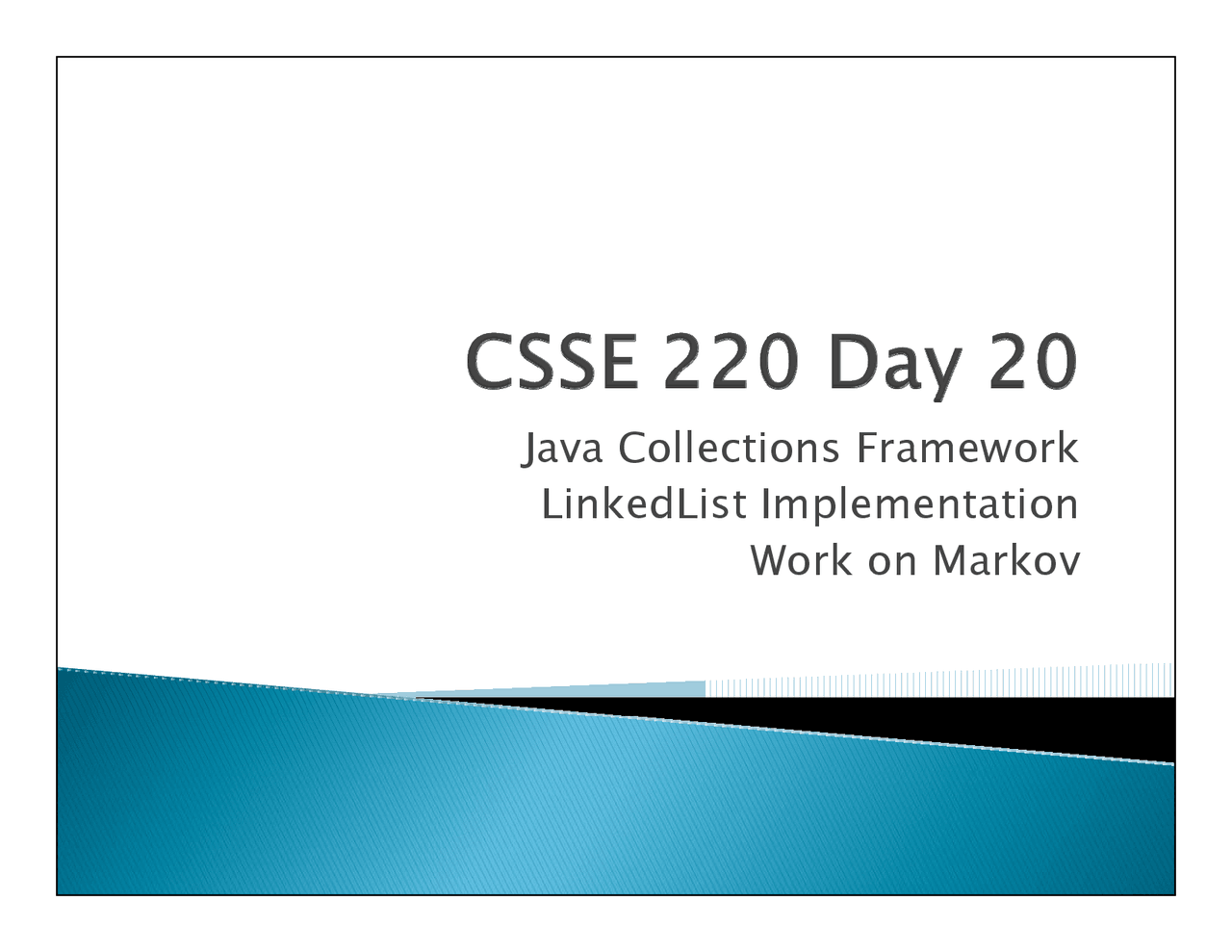 Java Collections Framework Linkedlist Implementation Work On Markov Csse 220 Docsity