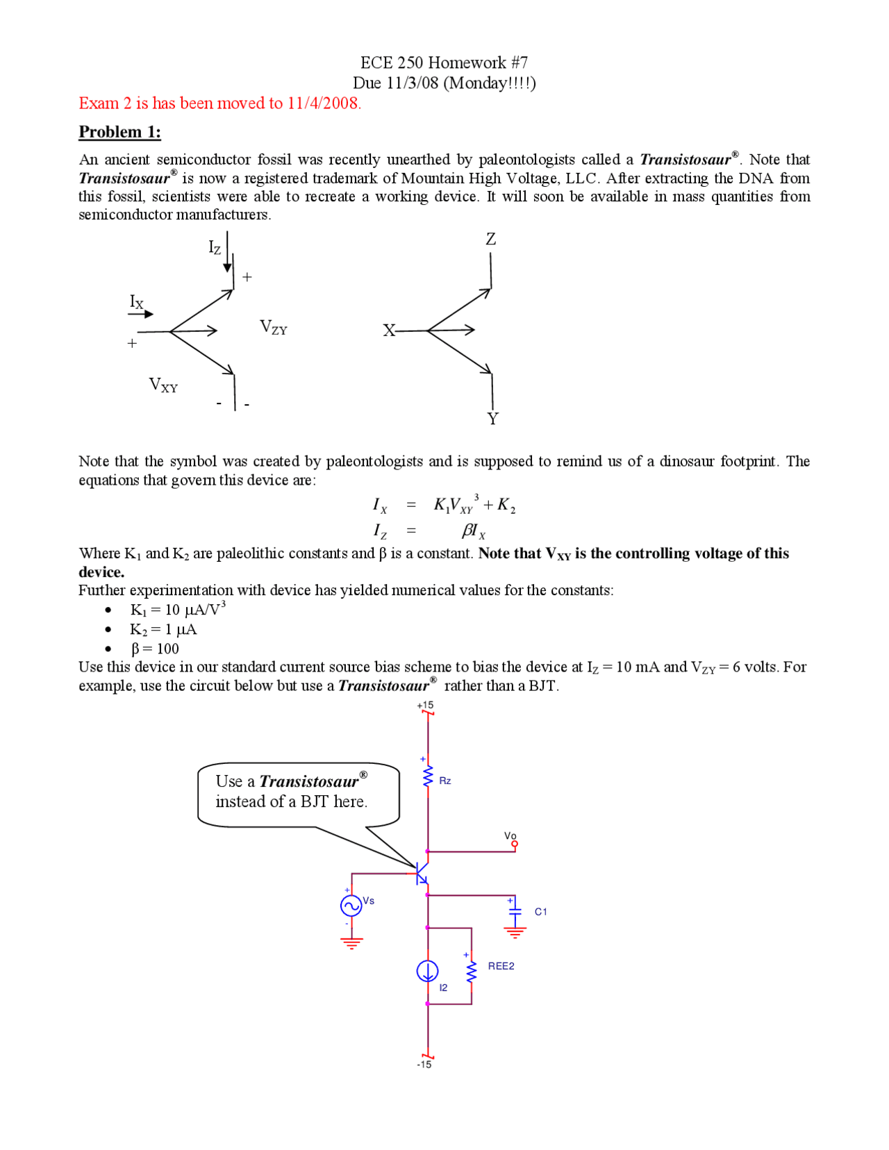 5 Practice Problems On Electronic Device Modeling Homework 7 Ece 250 Docsity
