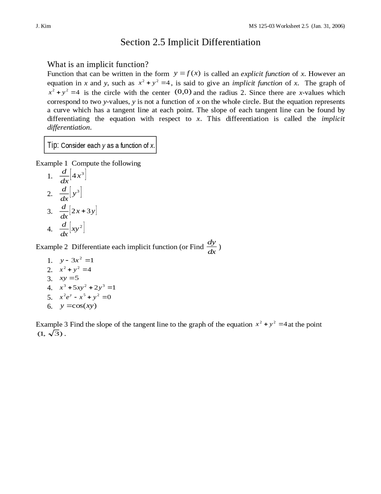 Questions on Calculus I - Practice Assignment 2 | MS 125 - Docsity