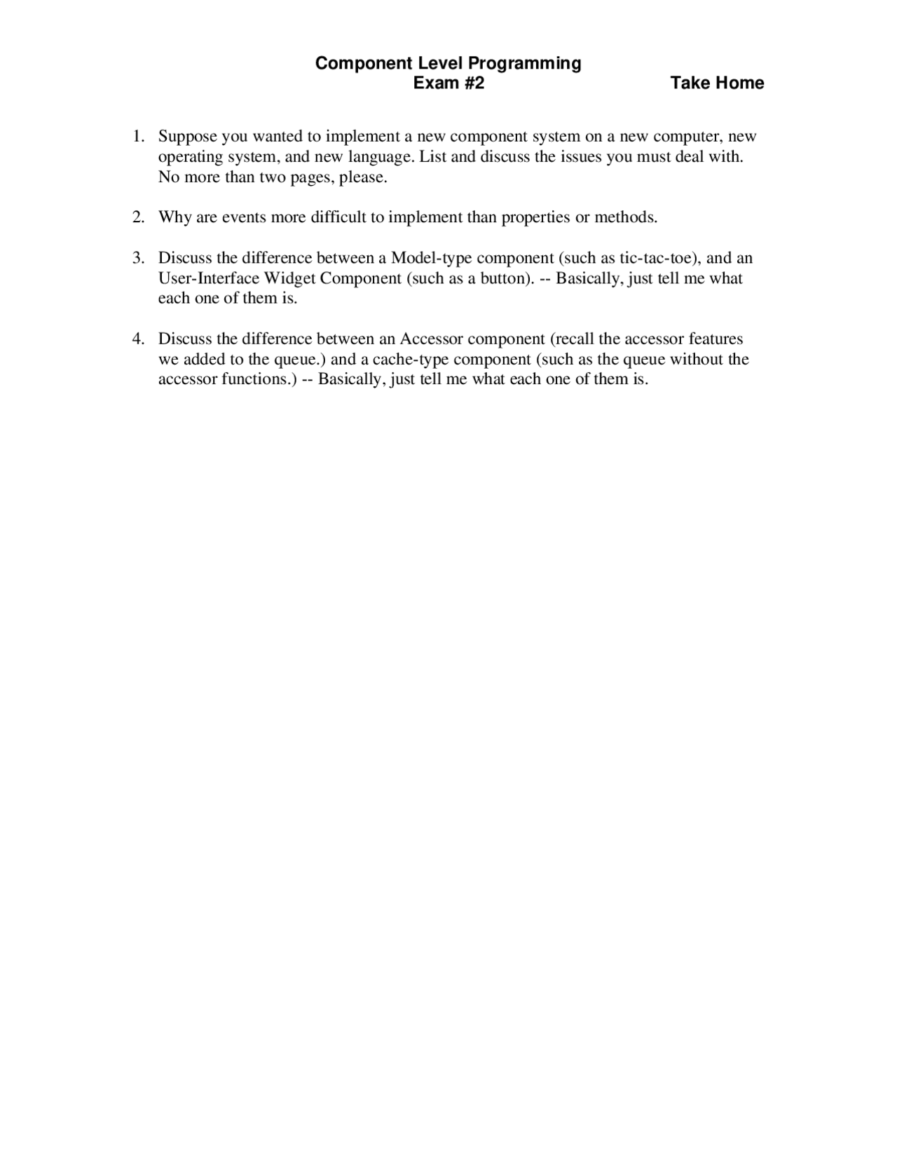 Take Home Exam 2 Advanced Software Engineering Csi 5v93 Docsity 