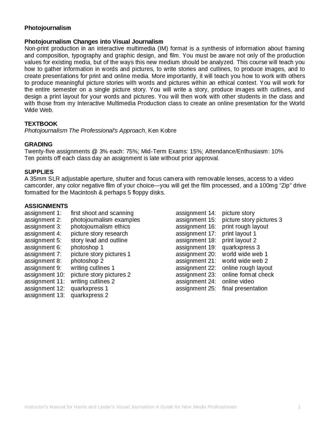 Photojournalism Changes into Visual Journalism - Lecture Notes | COMM ...