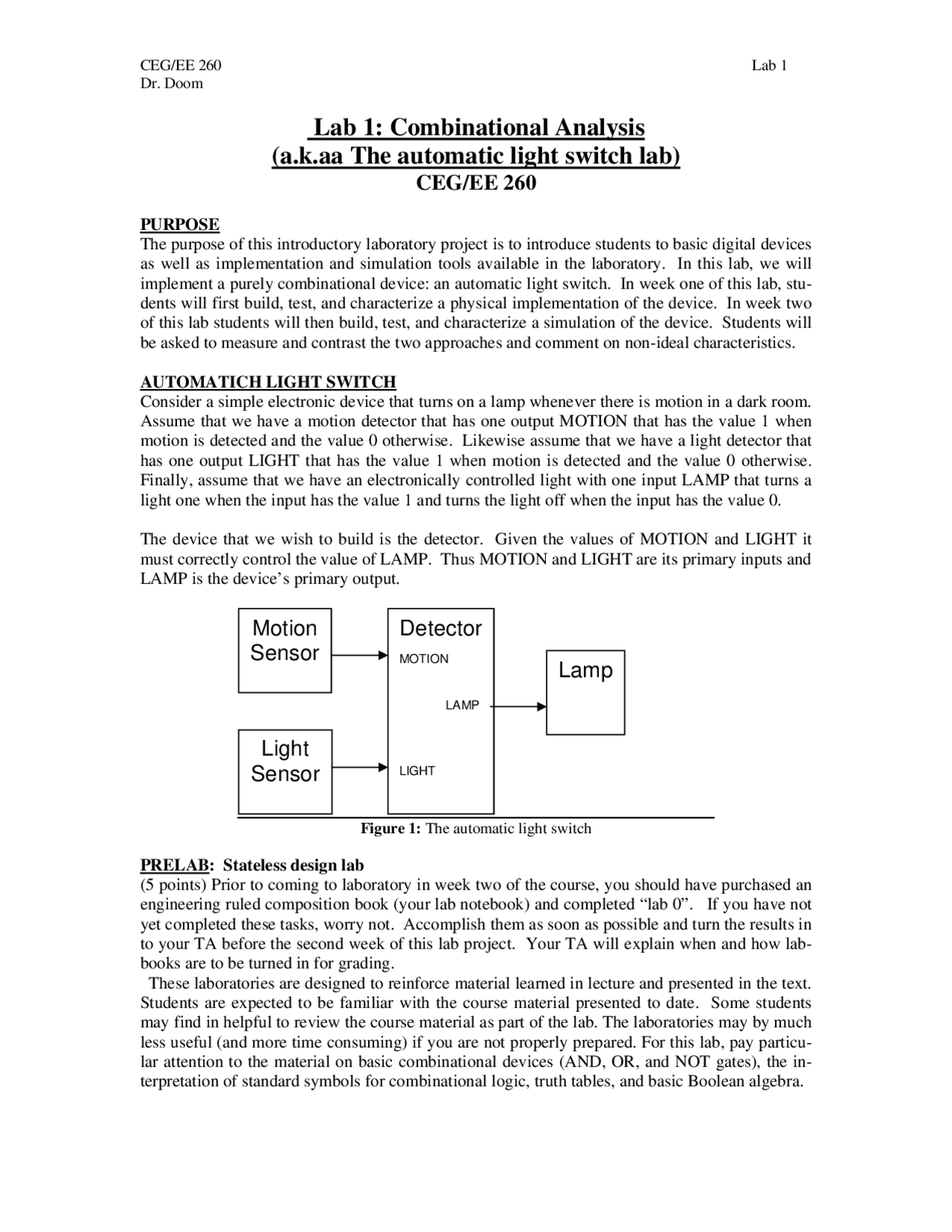Laboratory 1 Combinational Analysis Digital Circuits Ee 260 Docsity