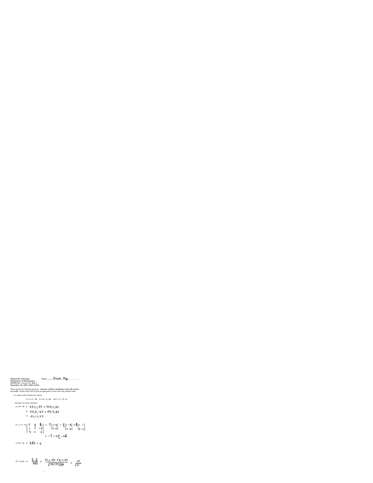 8 Solved Questions To Calculate The Vector Quantities Exam 1 Math