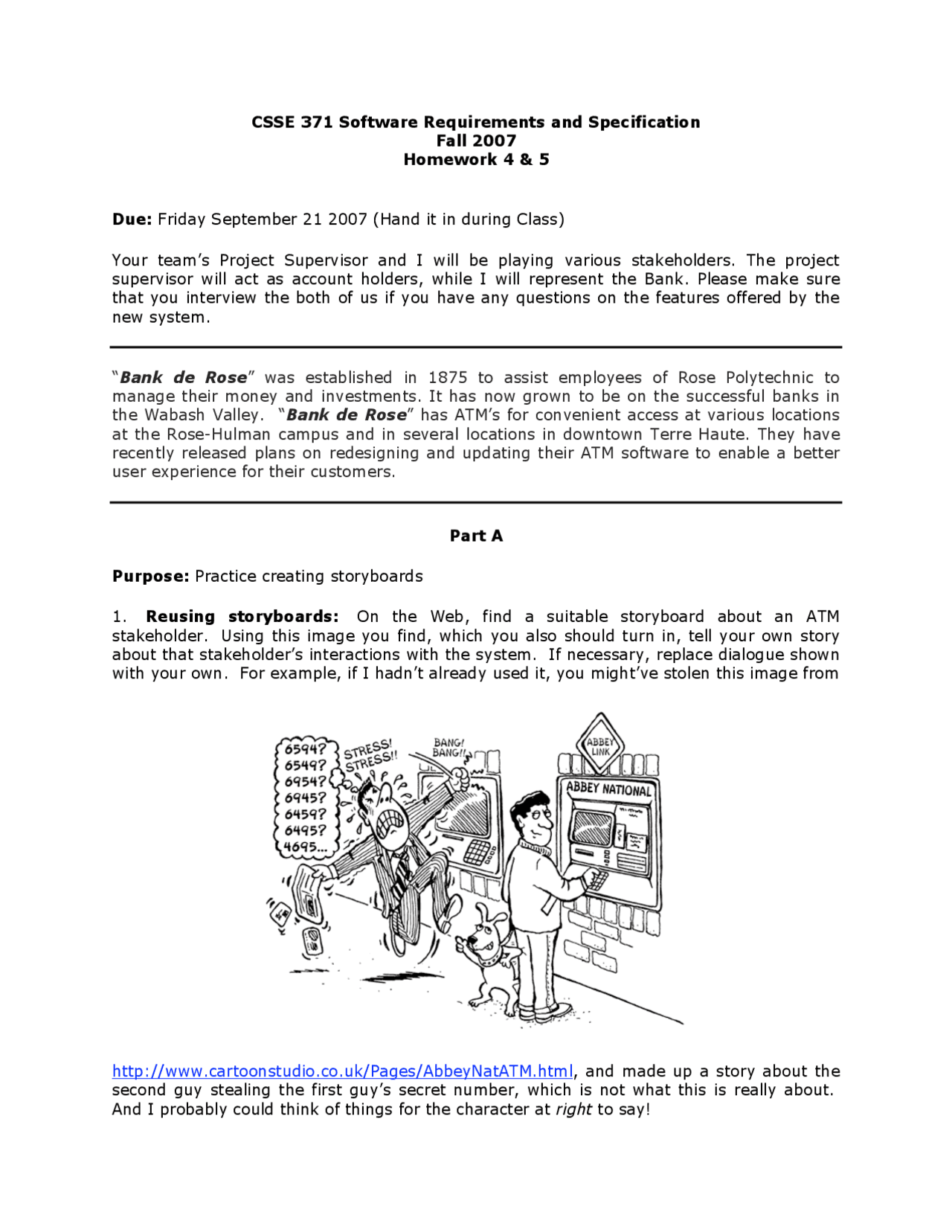CSSE 371: Storyboards & DFDs for Bank de Rose ATM | Assignments ...