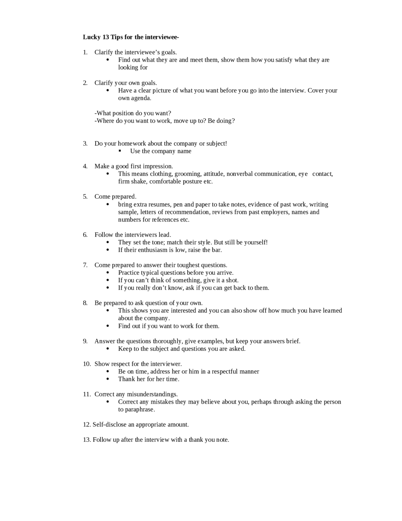 Tips For Interview Introduction To Human Communication Notes Hcom 100 Docsity