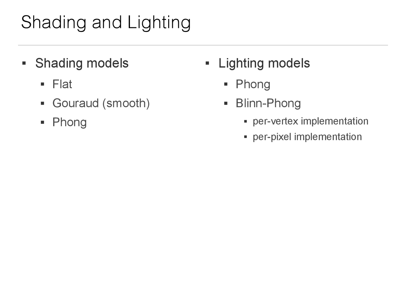 Lecture Notes On Shading And Lighting Cs T101 Docsity