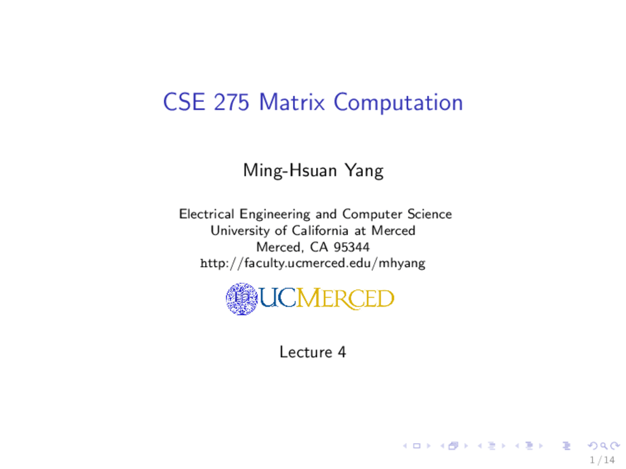 Orthogonality and Singular Value Decomposition (SVD) in Matrix Computation - Prof. Ming-Hs ...
