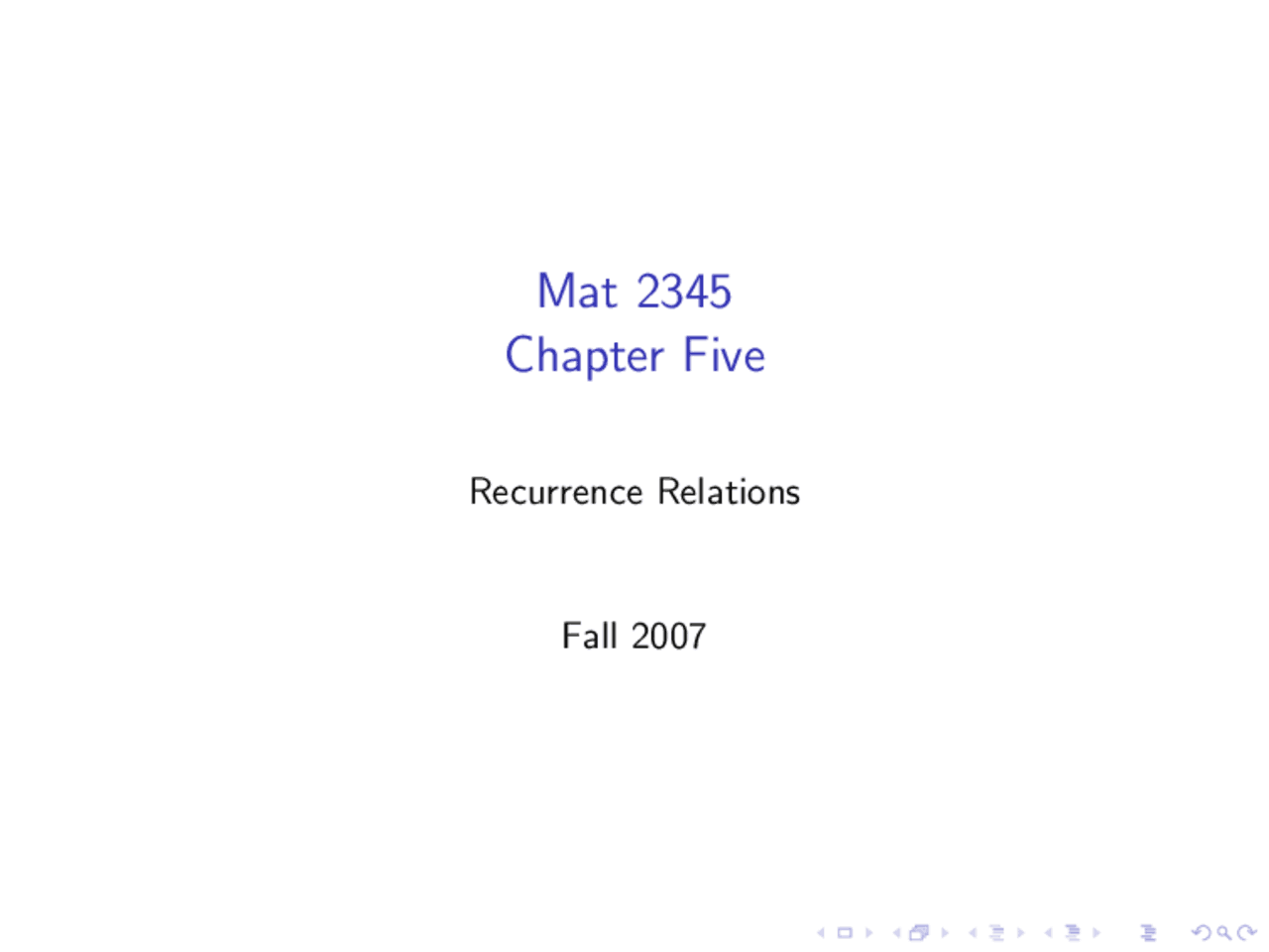Notes On Recurrence Relations Elements Of Discrete Mathematics Mat 2345 Docsity 8535