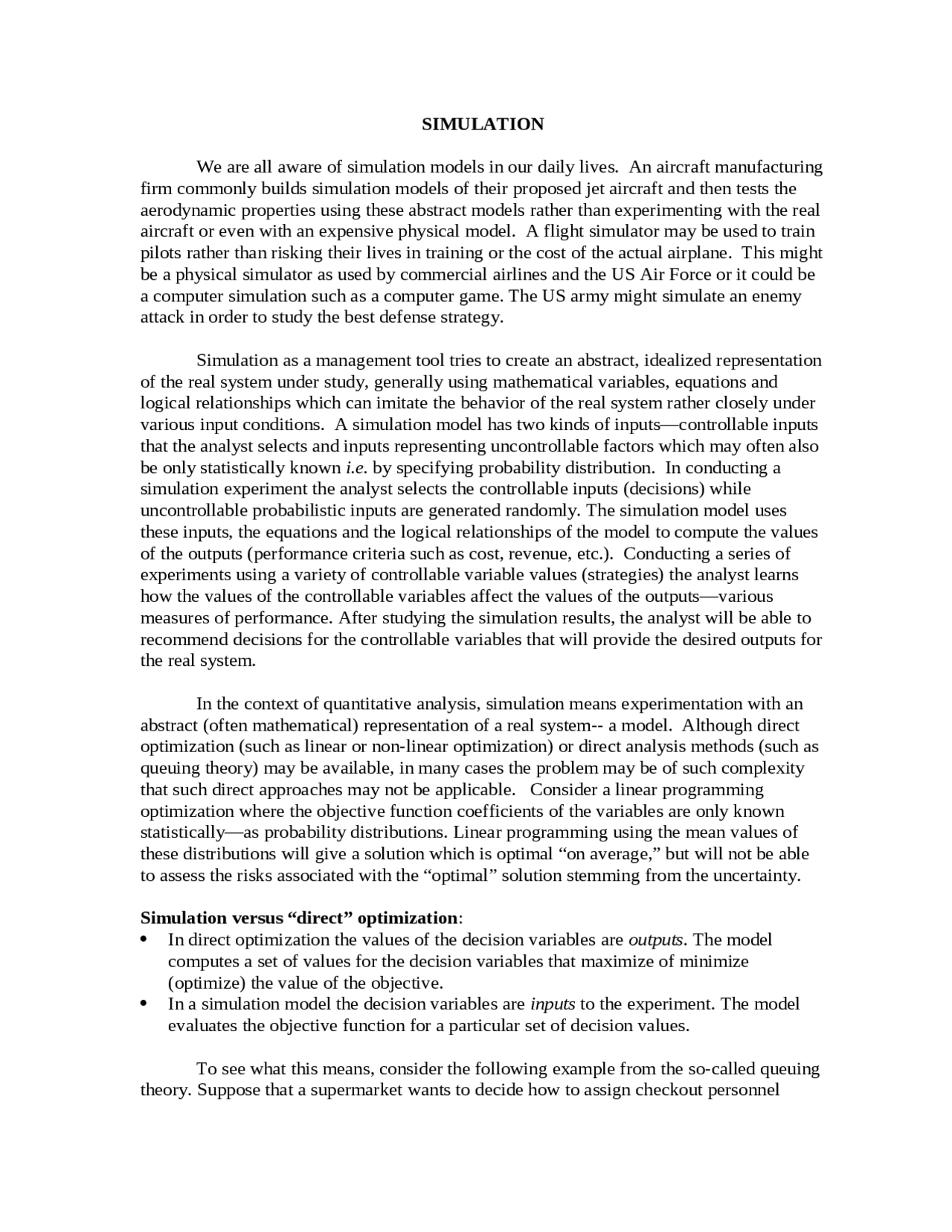 Simulation Models: Understanding Abstract Representations of Real ...