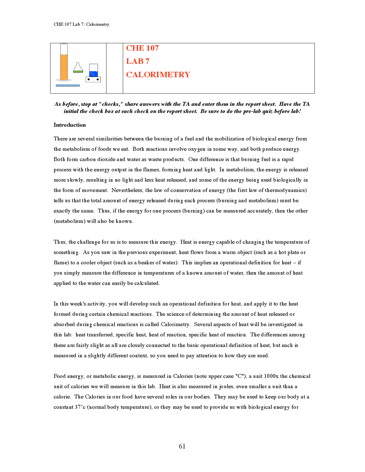 Lab 7: Notes on Calorimetry - Introductory Chemistry Lab | CHE 107 ...