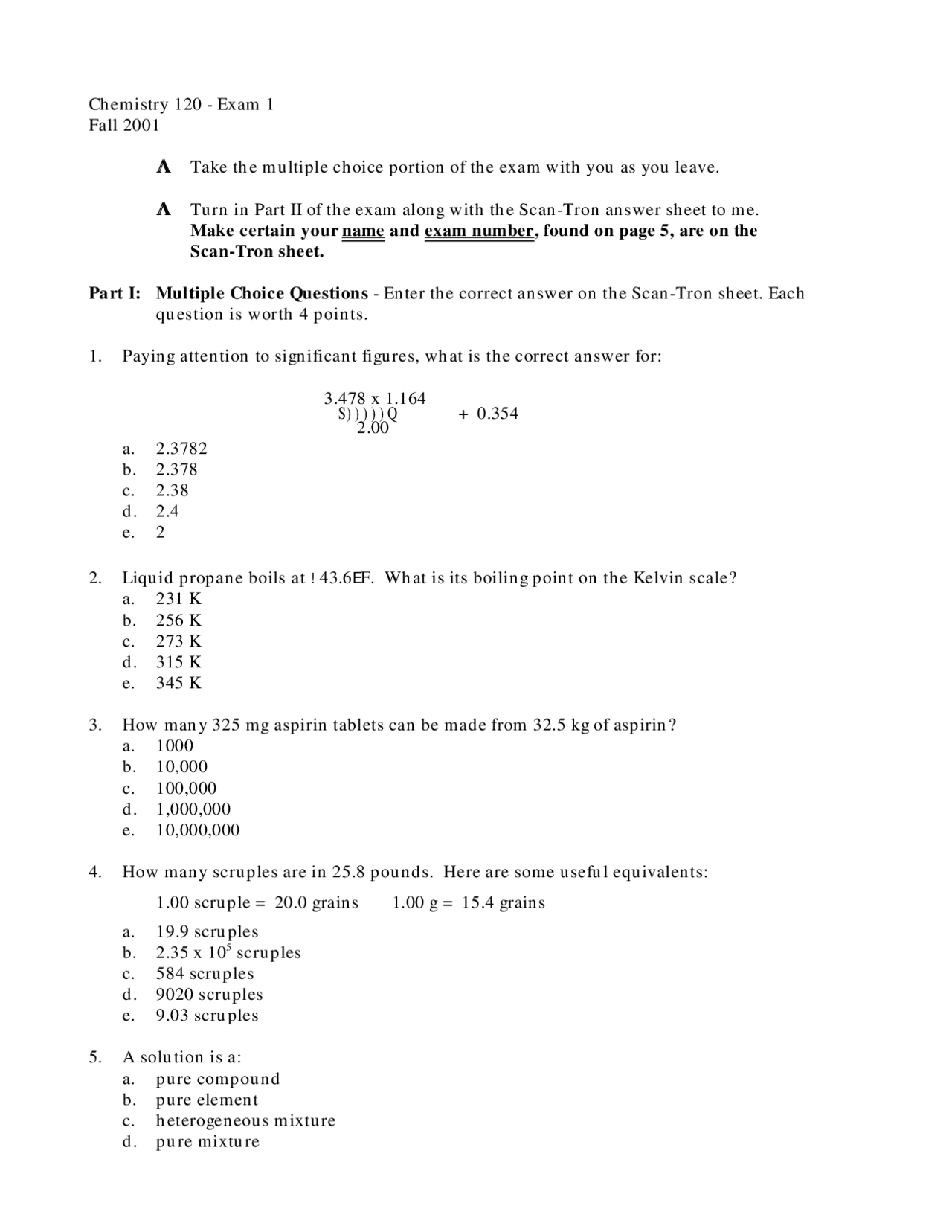 Exam 1 Questions Principles Of Inorganic Chemistry Chem 320 Docsity