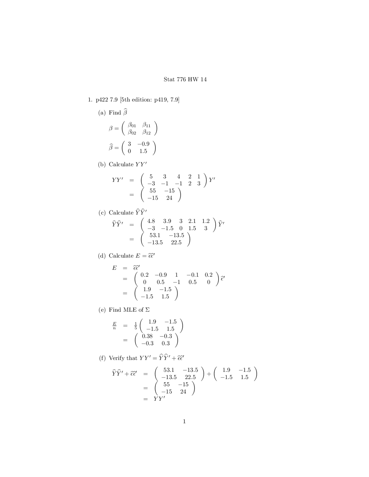 Solved Questions For Assignment 14 Application Statistical Methods Ii