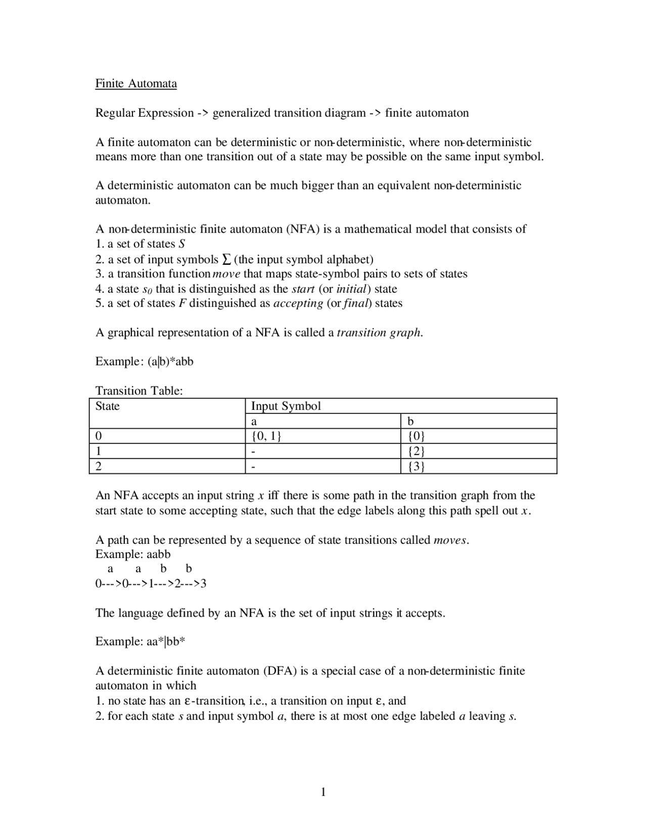 Regular Expressions in Finite Automata - Final Exam | CS 5363 - Docsity