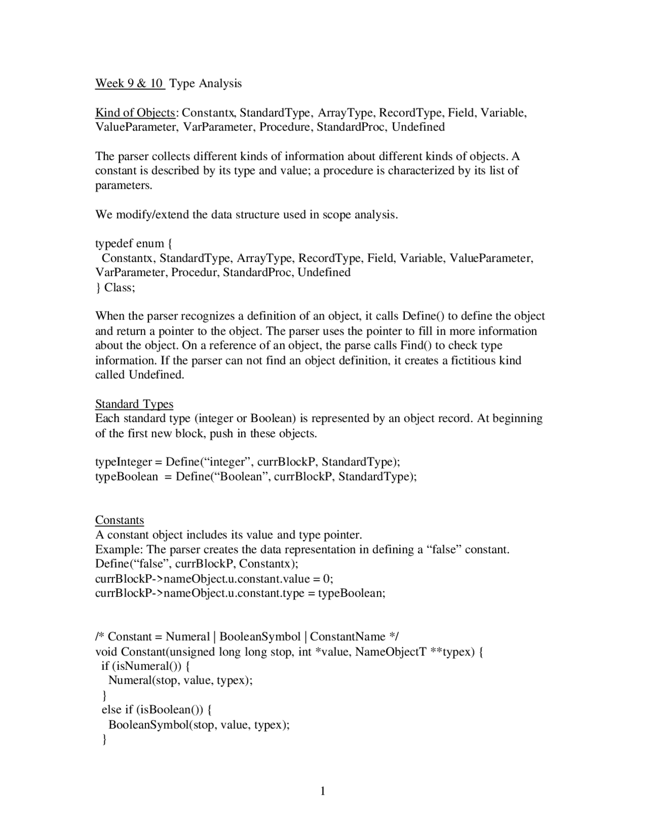 Notes On Type Analysis Programming Language And Compilers Cs 5363 Docsity 2393