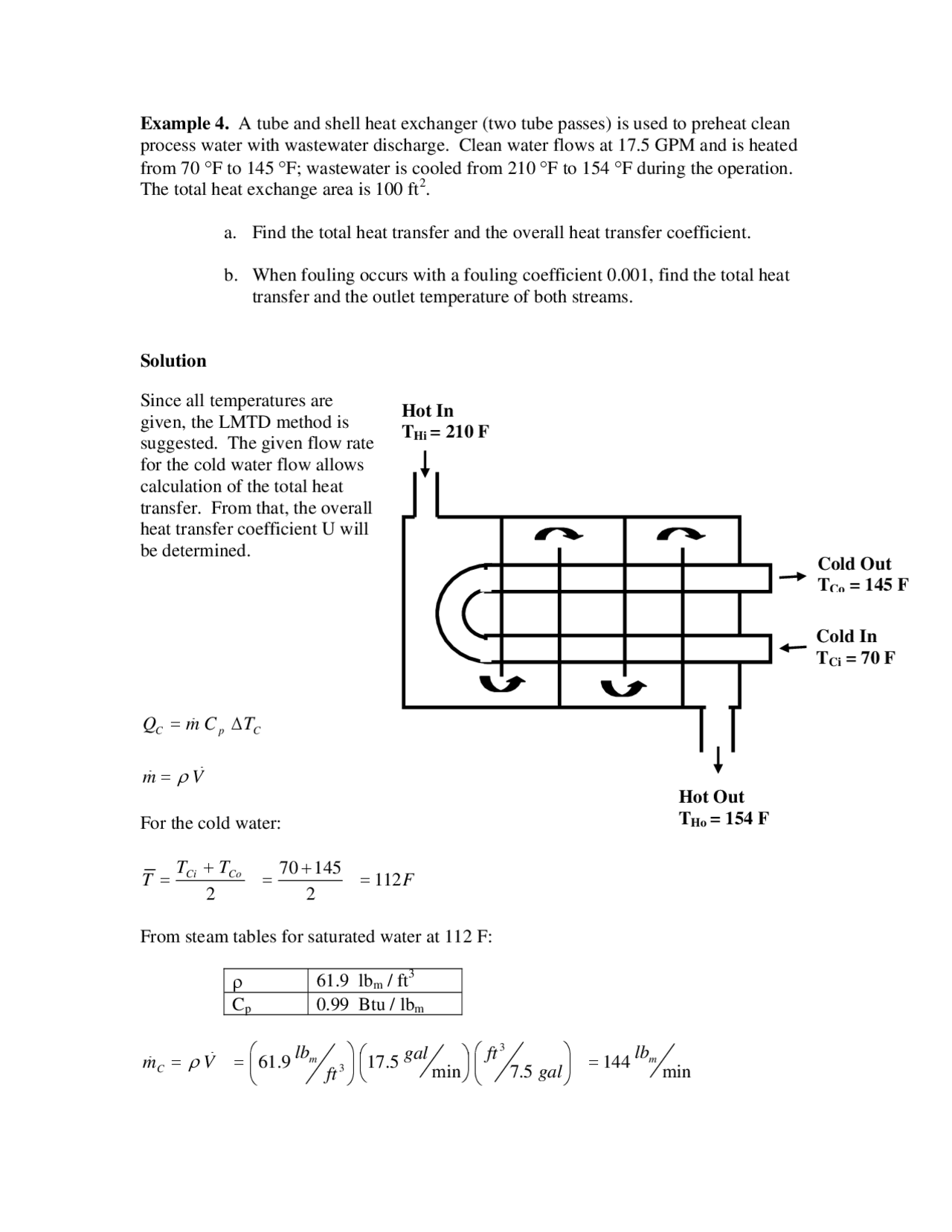 Example 4 Solution - Heat Transfer | ME 323 - Docsity