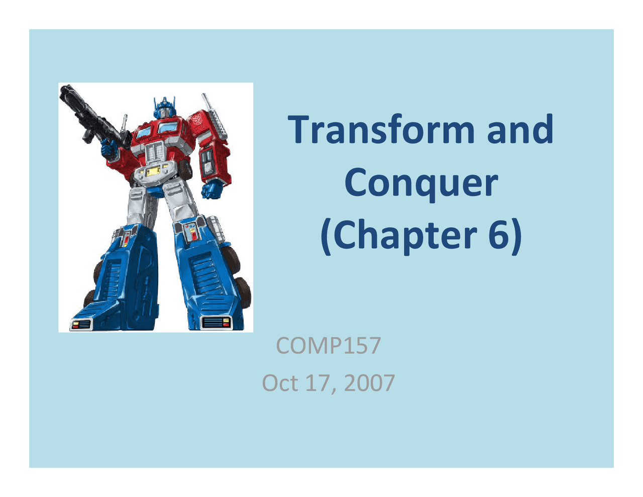 Notes On Transform And Conquer Designanalysis Of Algorithms Comp 157 Docsity