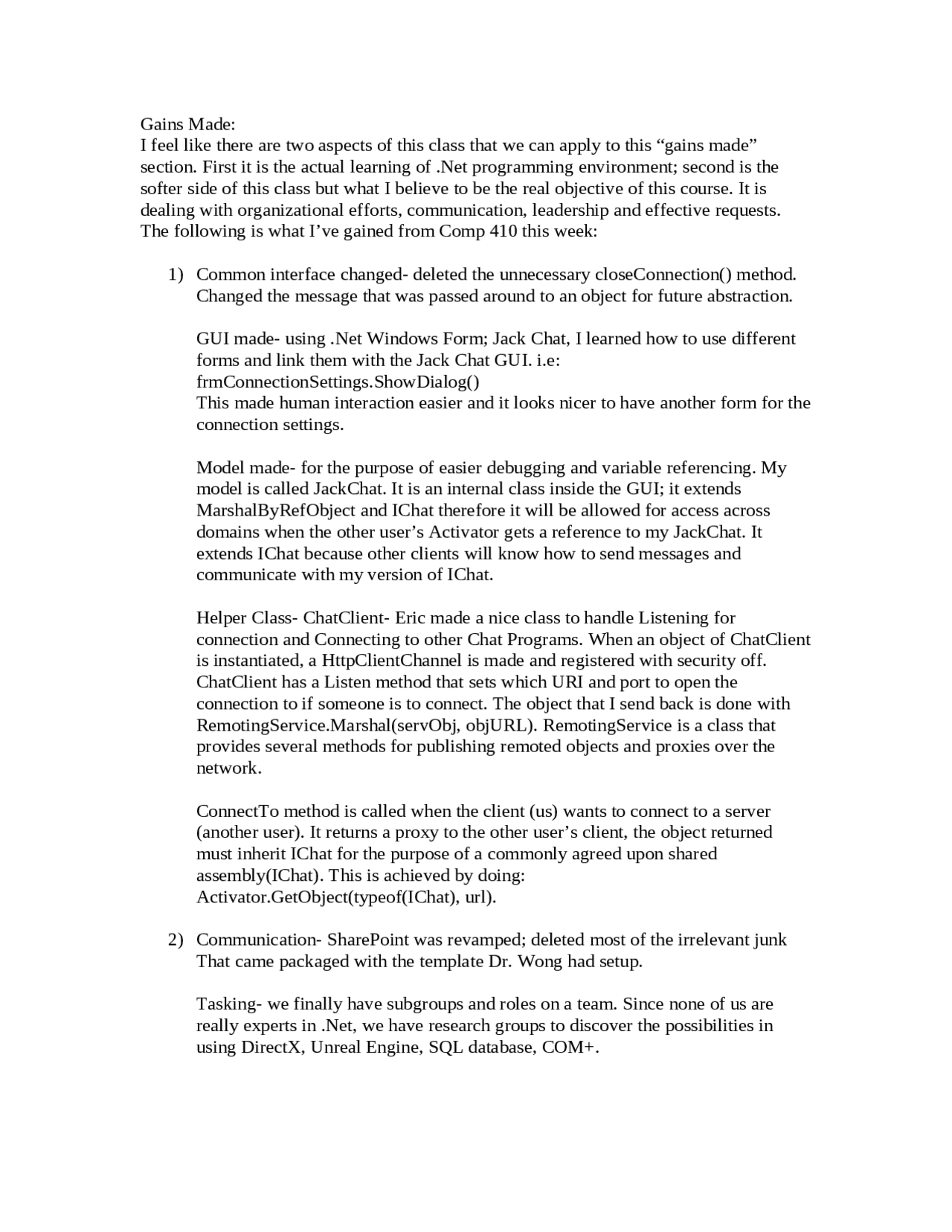 Notes On Gains Made Software Engineering Methodology Comp 410 Docsity