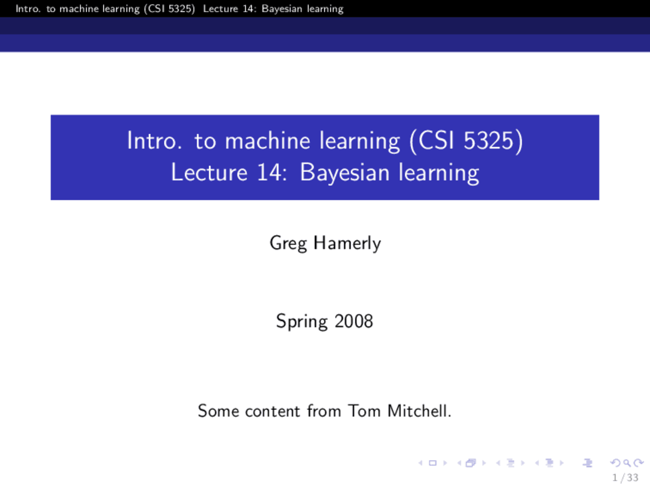 Bayesian Learning Lecture Slides Csi 5325 Docsity