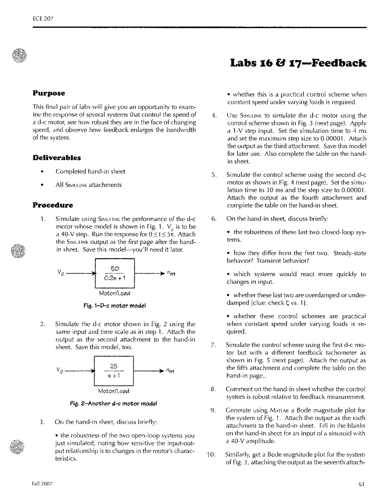 Feedback Mechanism - Elements of Electrical Engineering II | ECE 207 ...