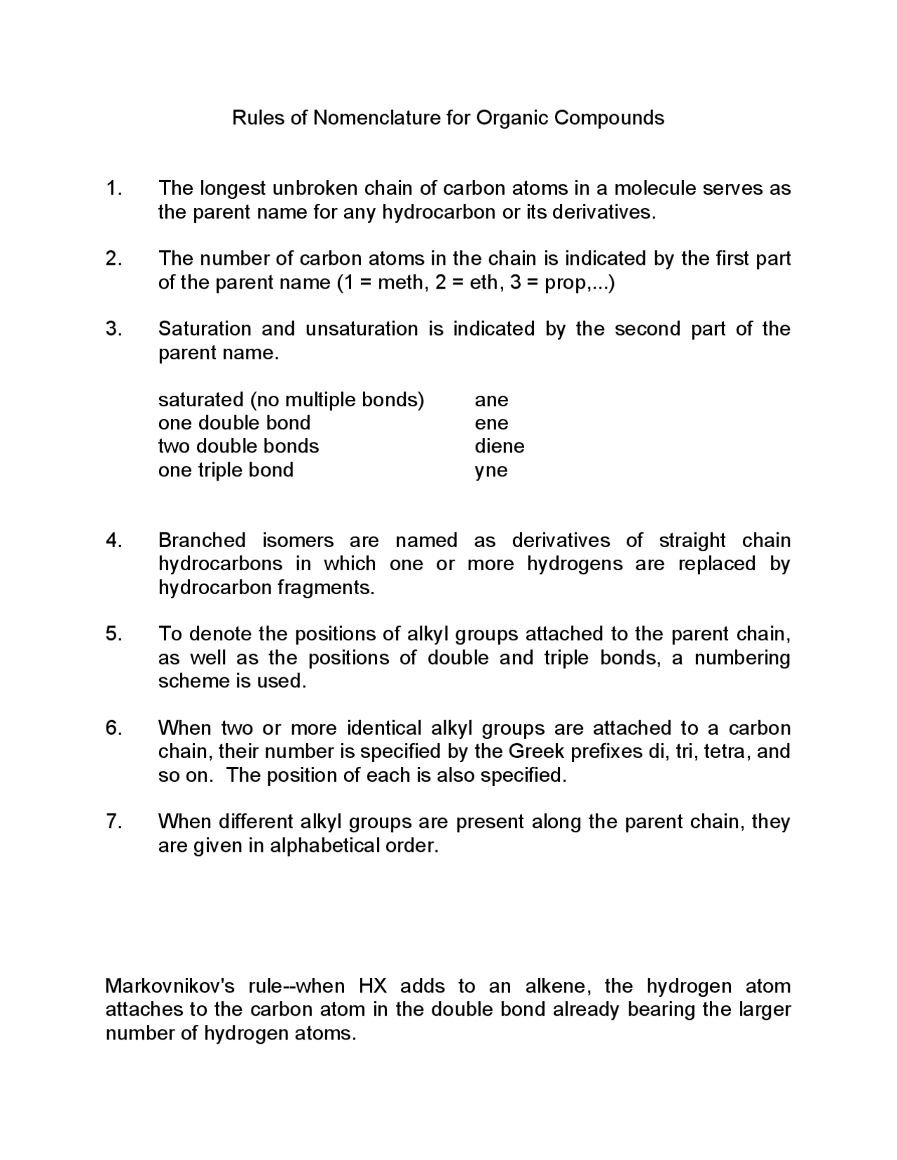 Rules of Nomenclature for Organic Compounds - Lecture Notes | CHM 122 ...