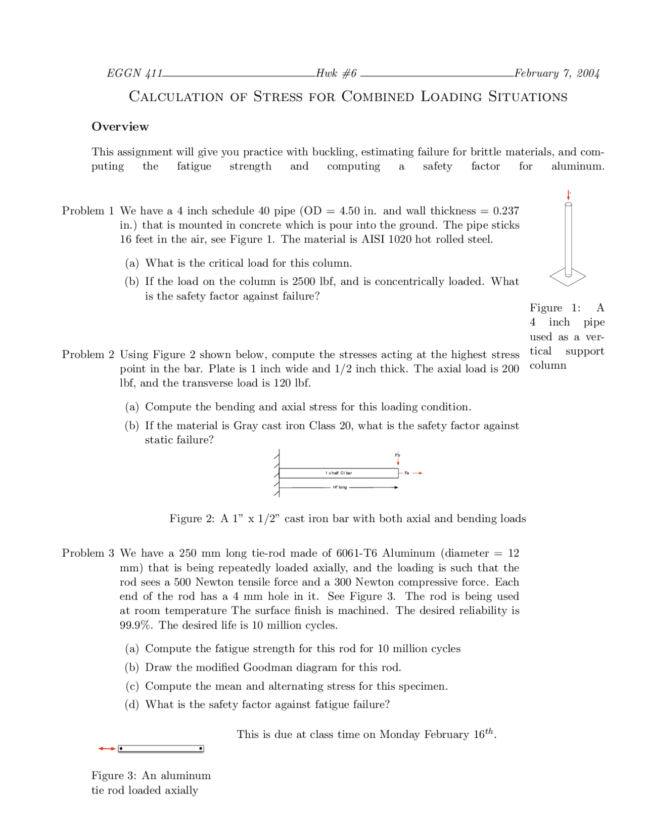 Machine Design Assignment 6 Questions Eggn 411 Docsity