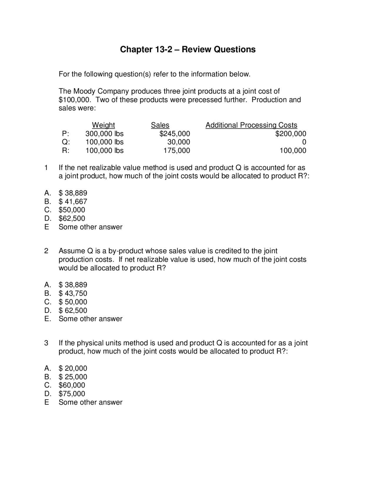 5 Review Questions In Cost Accounting For Managers Acct 310 Docsity