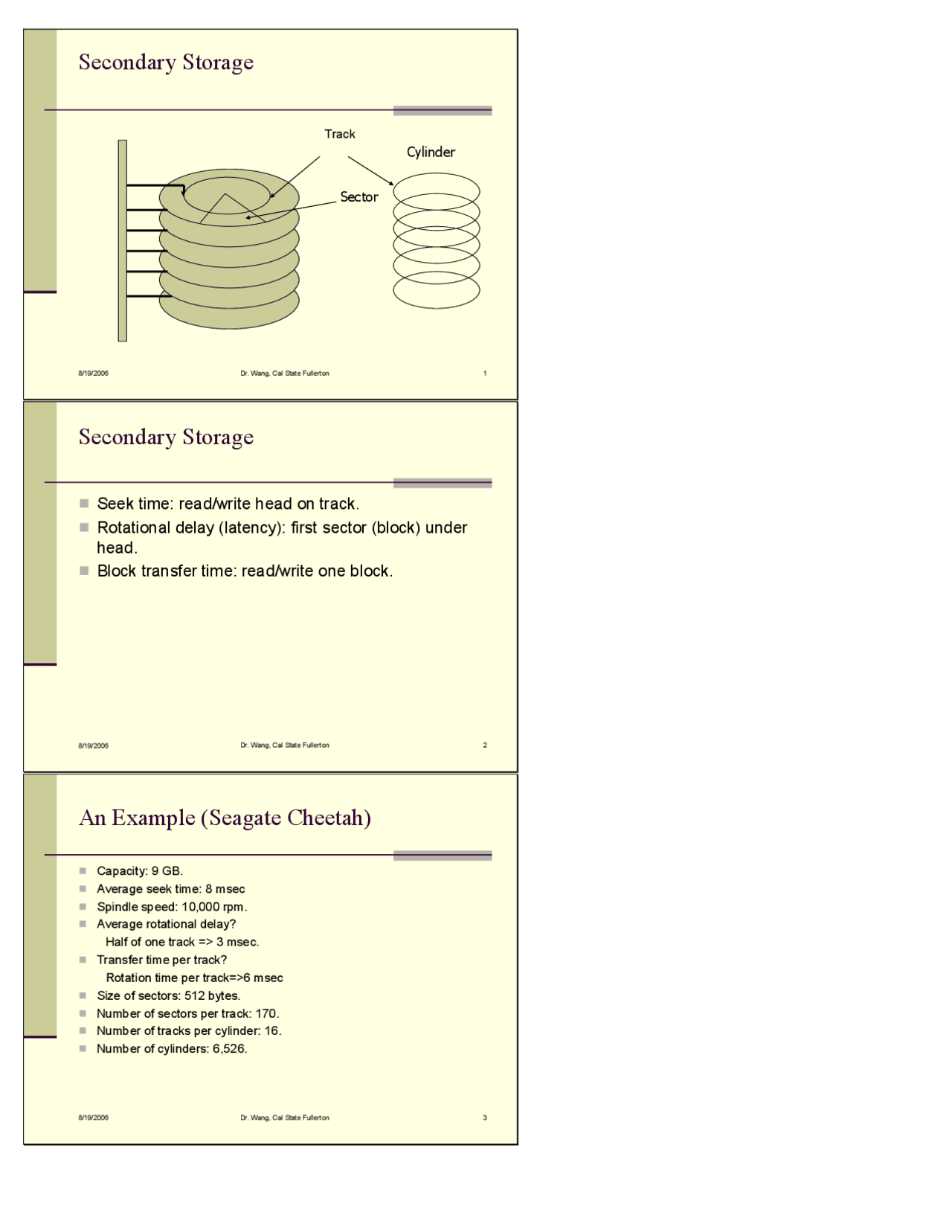Secondary Storage Lecture Slides Cpsc 332 Docsity