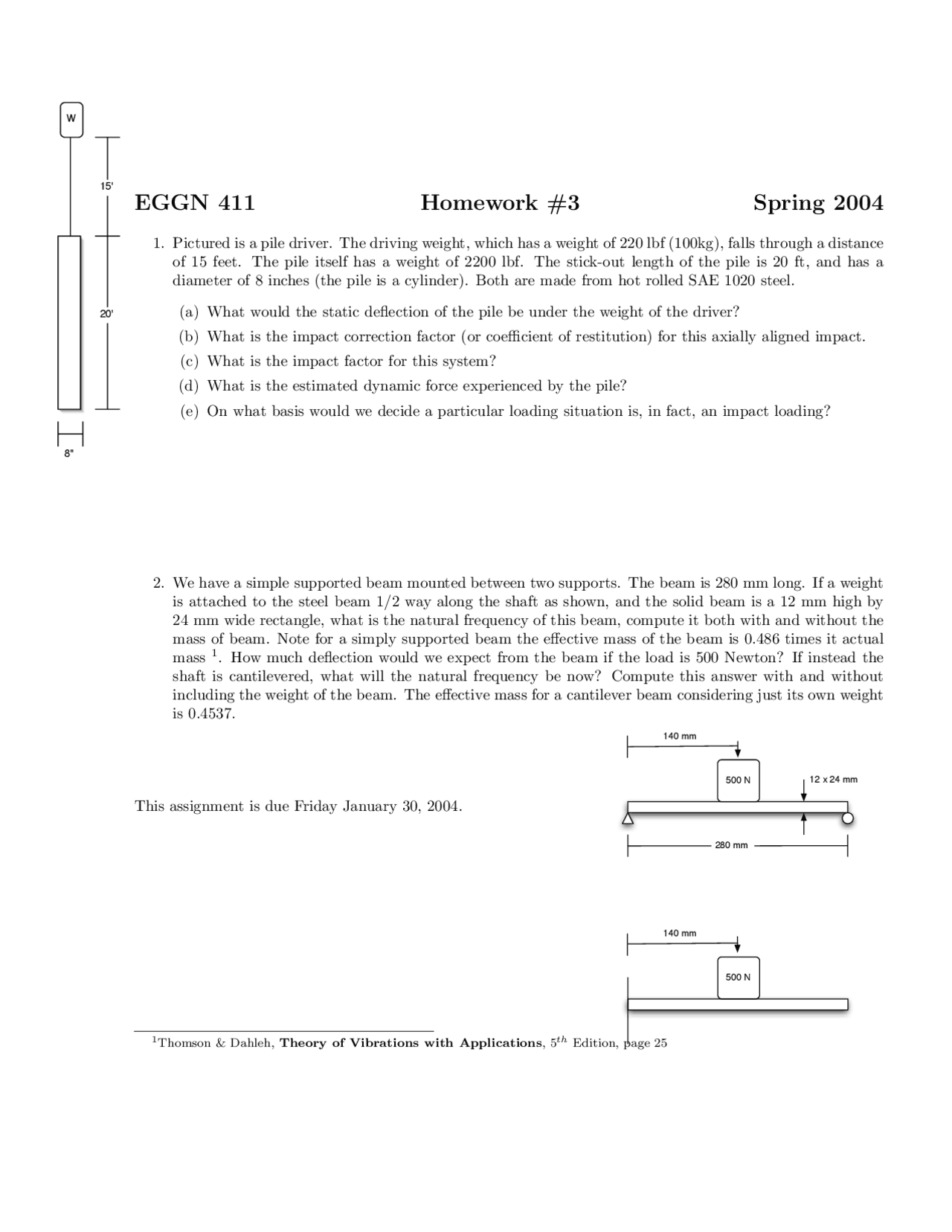 Machine Design Assignment 3 Spring 2004 Eggn 411 Docsity