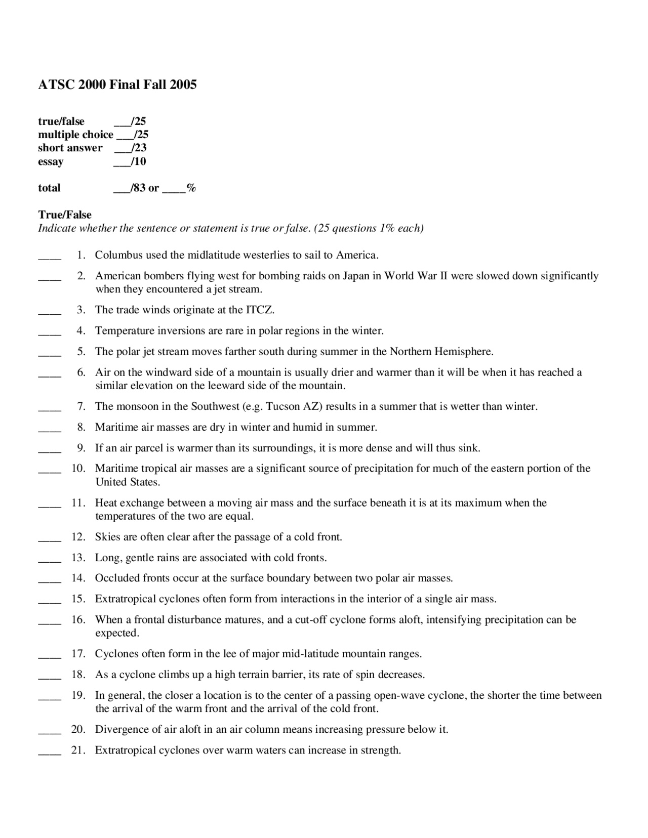 Atmospheric Circulation and Air Masses: Jet Streams, Fronts, and ...