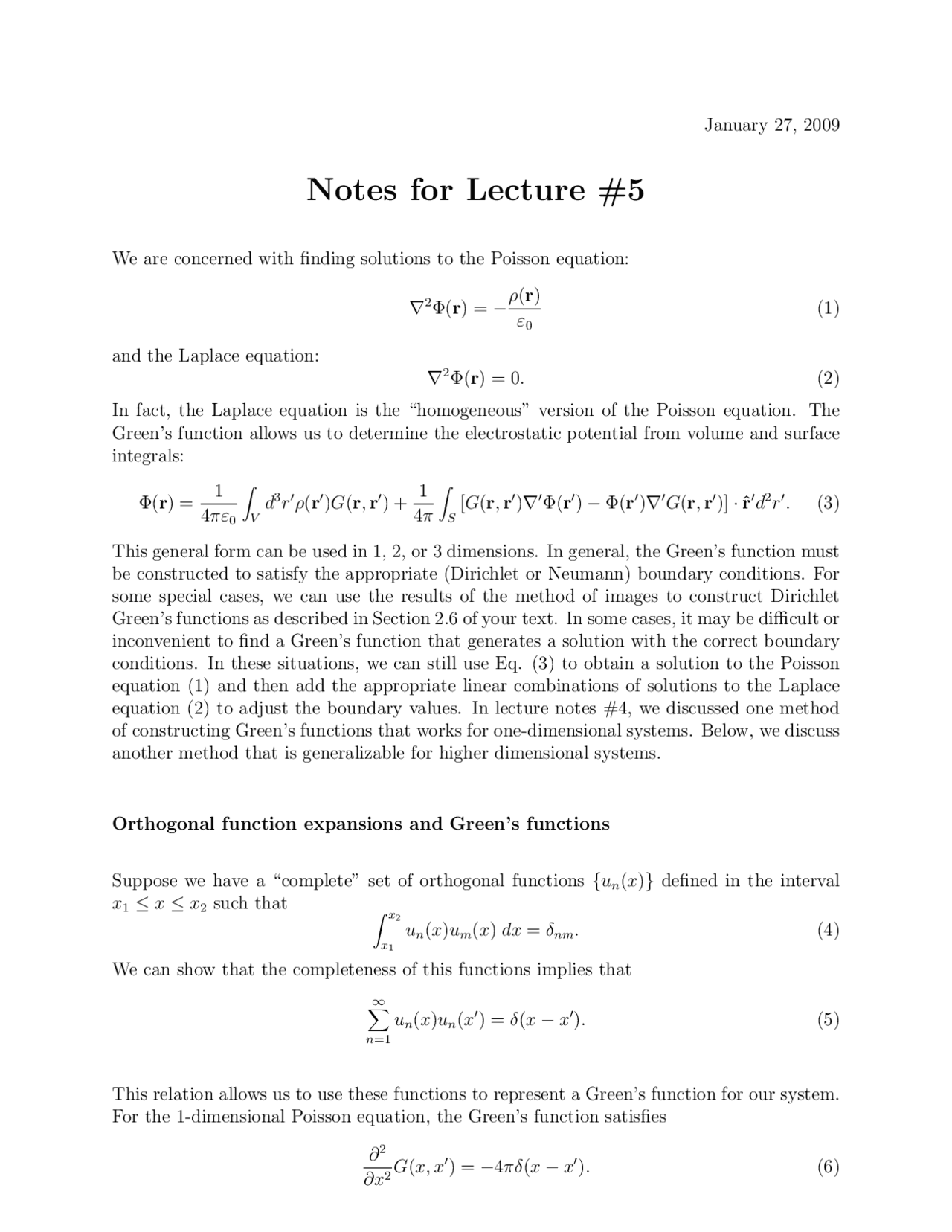 Lecture Notes On Poisson Equation Electromagnetism Phy 712 Docsity