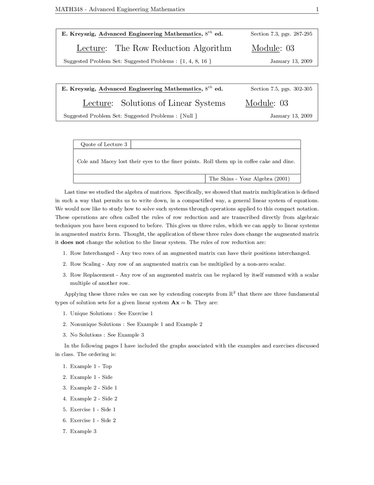 The Row Reduction Algorithm Assignment Math 348 Docsity 