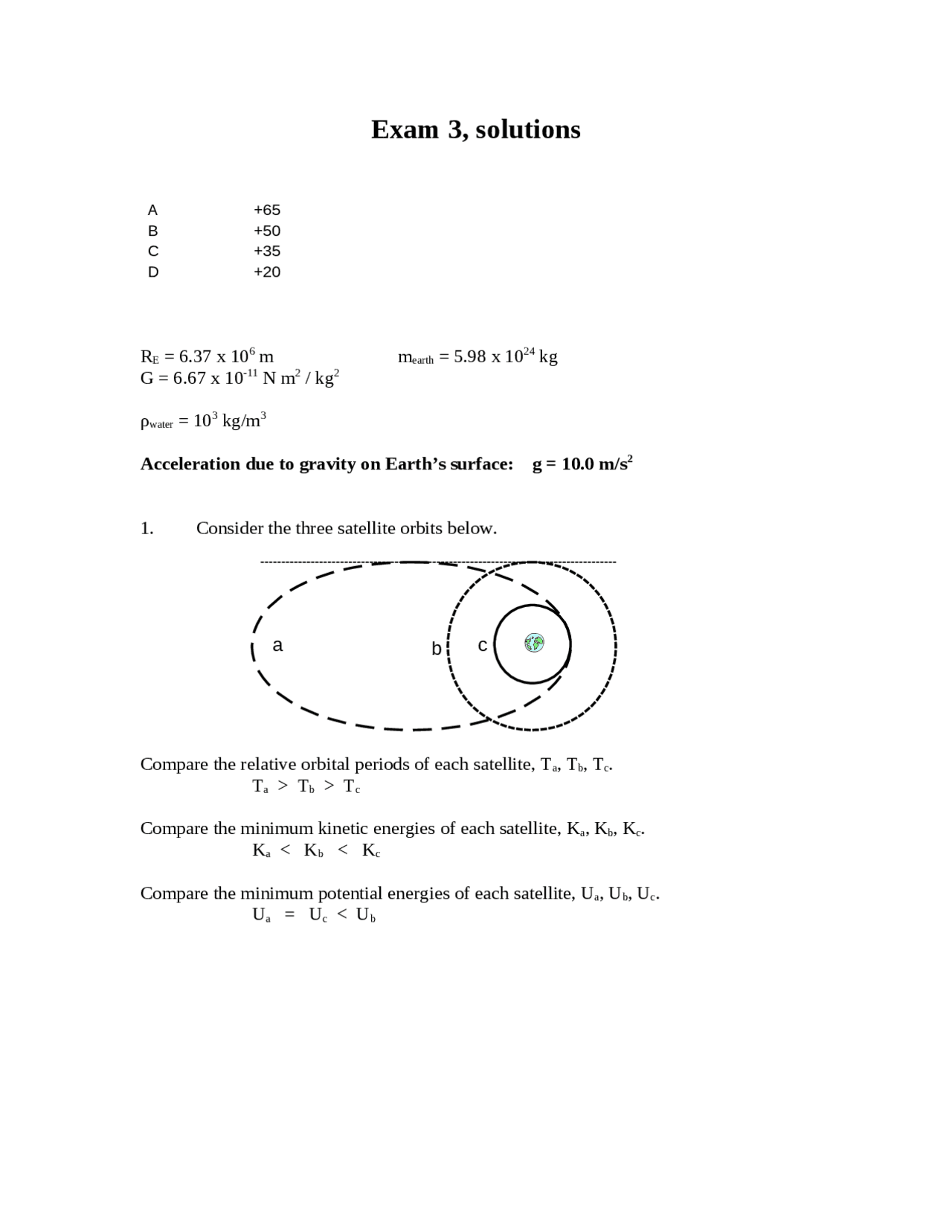 Exam 3 With Solution General Physics I Phy 113 Docsity
