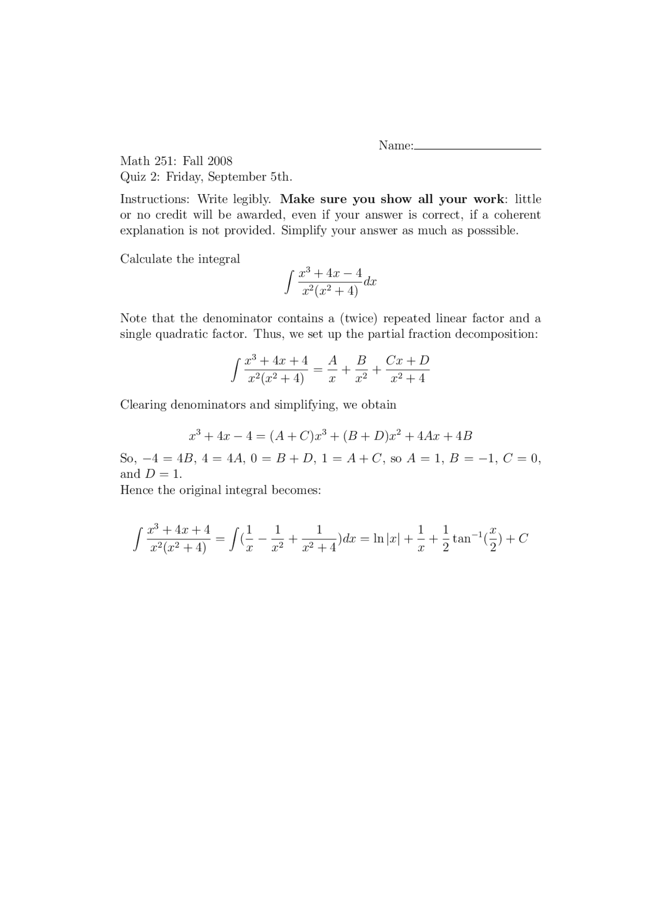 Exam 2 Practice Questions Calculus Ii Mth 251 Docsity