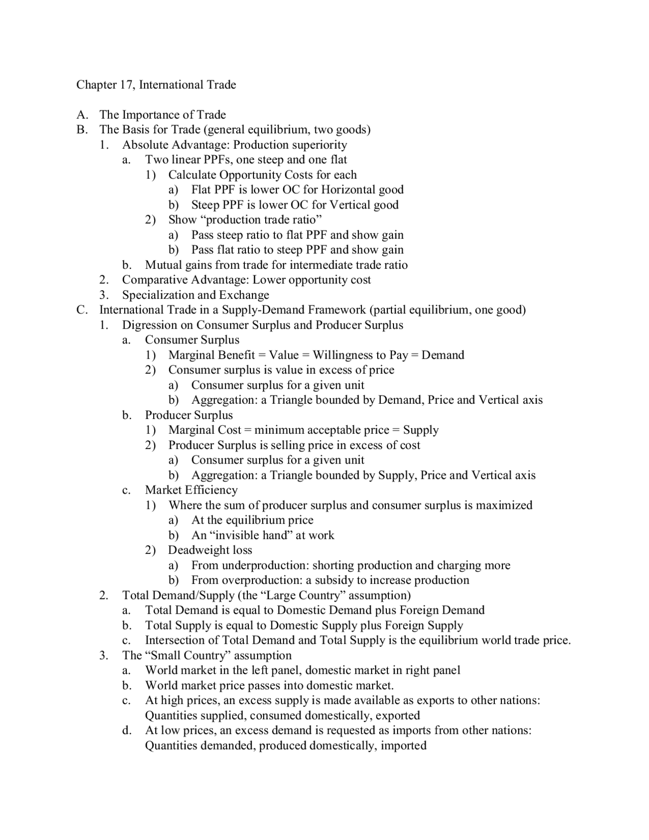 Lecture Notes on International Trade | ECO 231 - Docsity