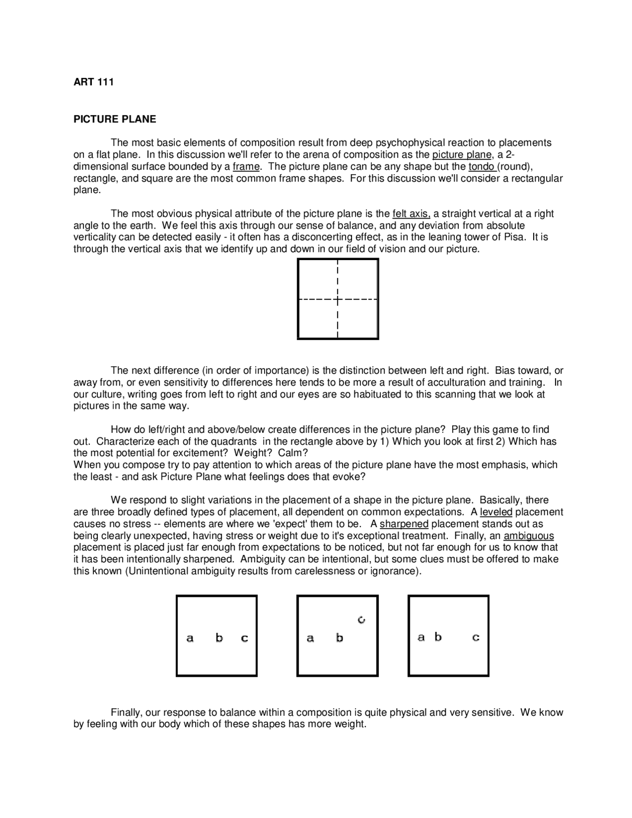 Notes on Picture Plane - Introduction to Studio Art Fundamentals | ART ...