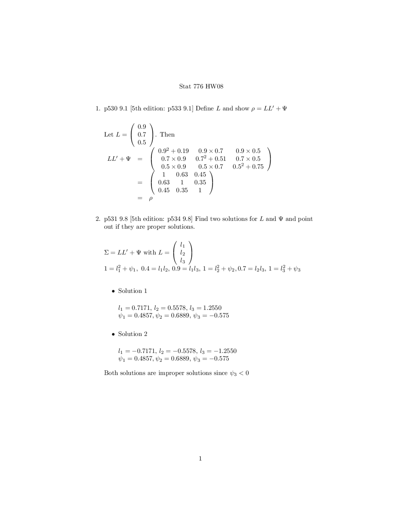 Application Statistical Methods Ii Solved Assignment 8 Stat 776